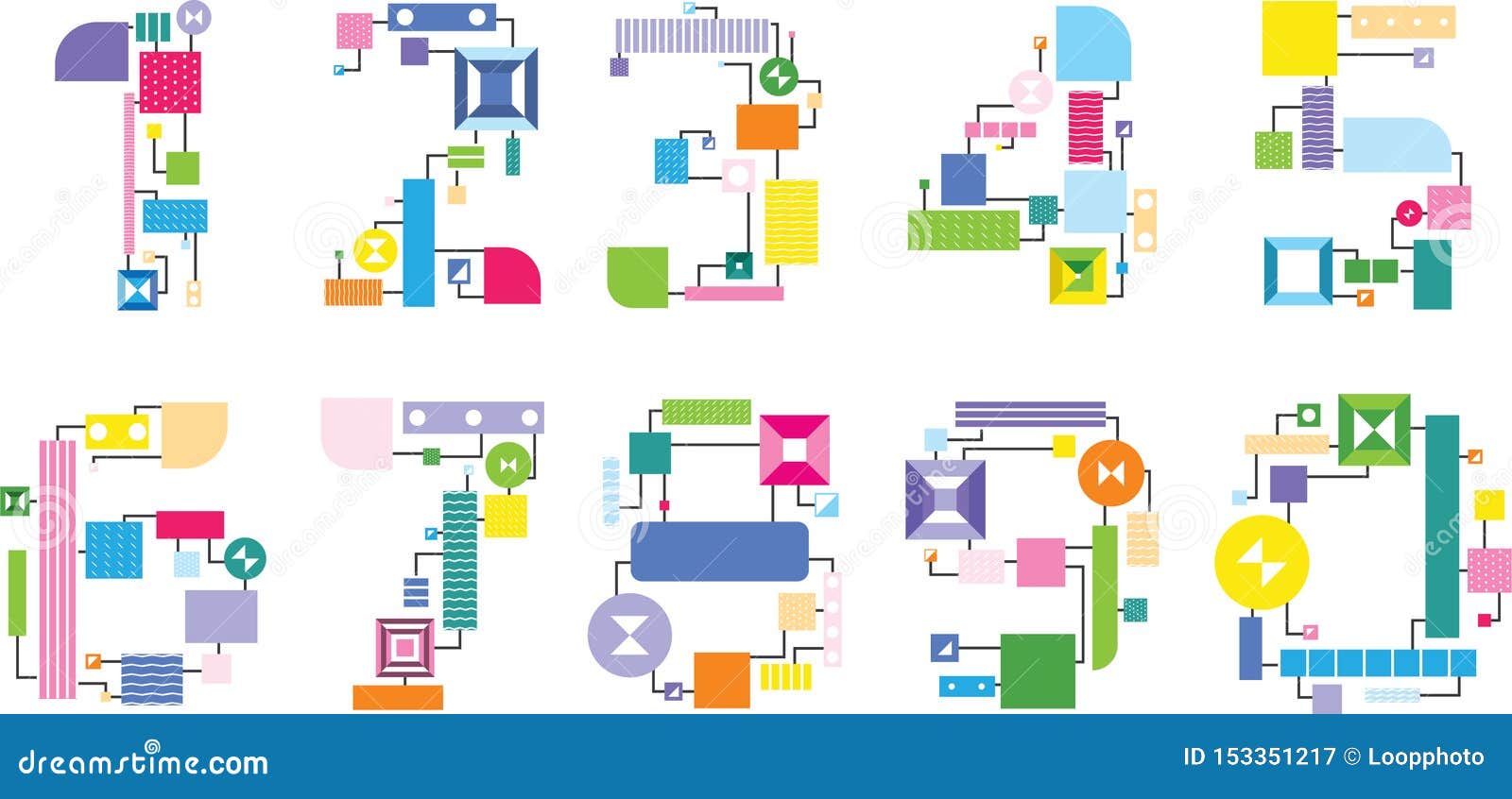 Number letter set. stock vector. Illustration of circle - 153351217