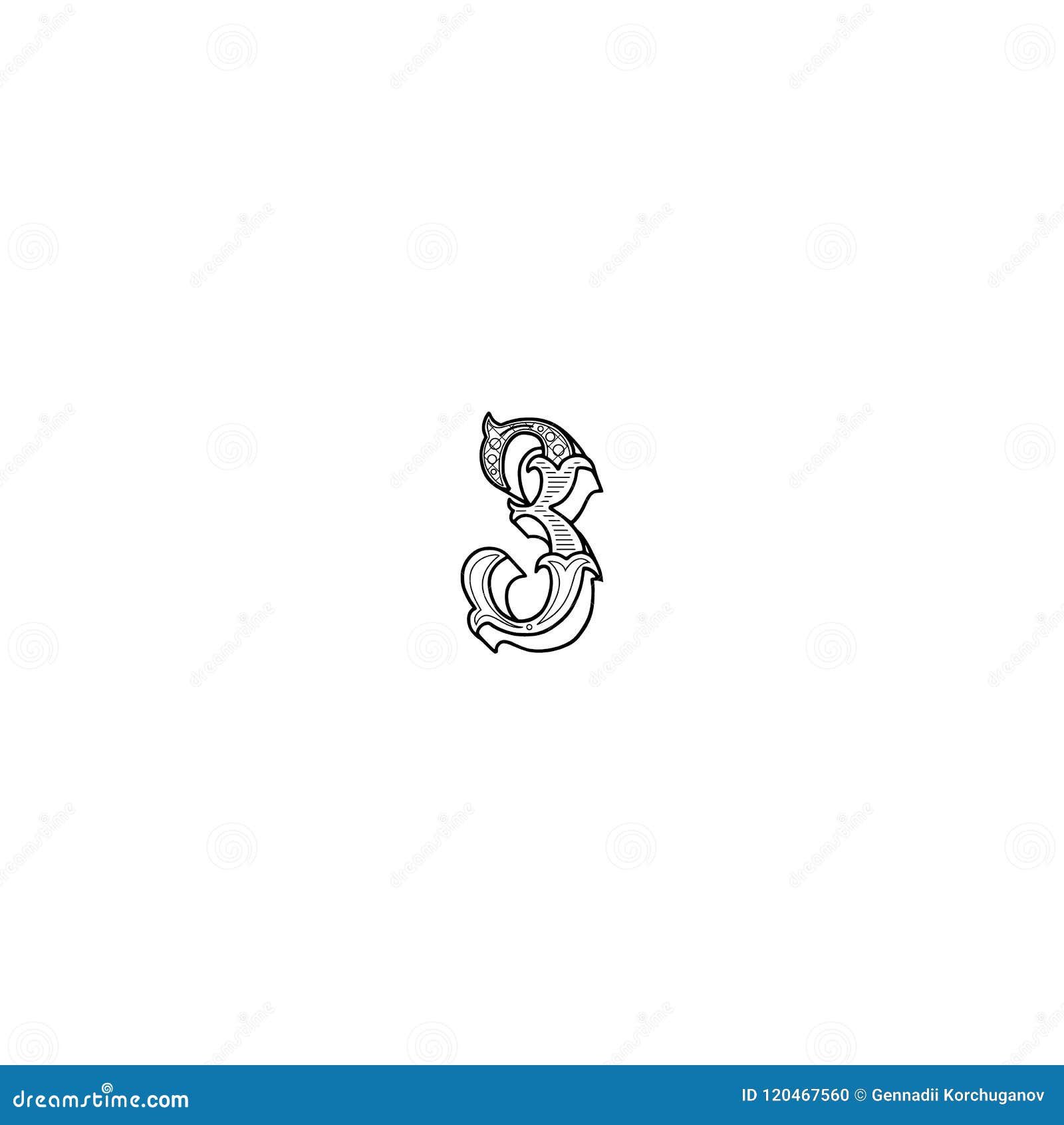 Number3 lettering stock vector. Illustration of collection - 120467560