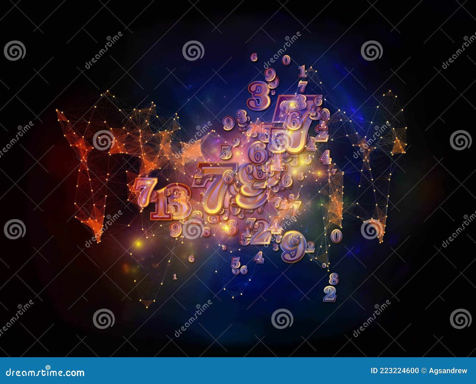 Number Light stock illustration. Illustration of space - 223224600