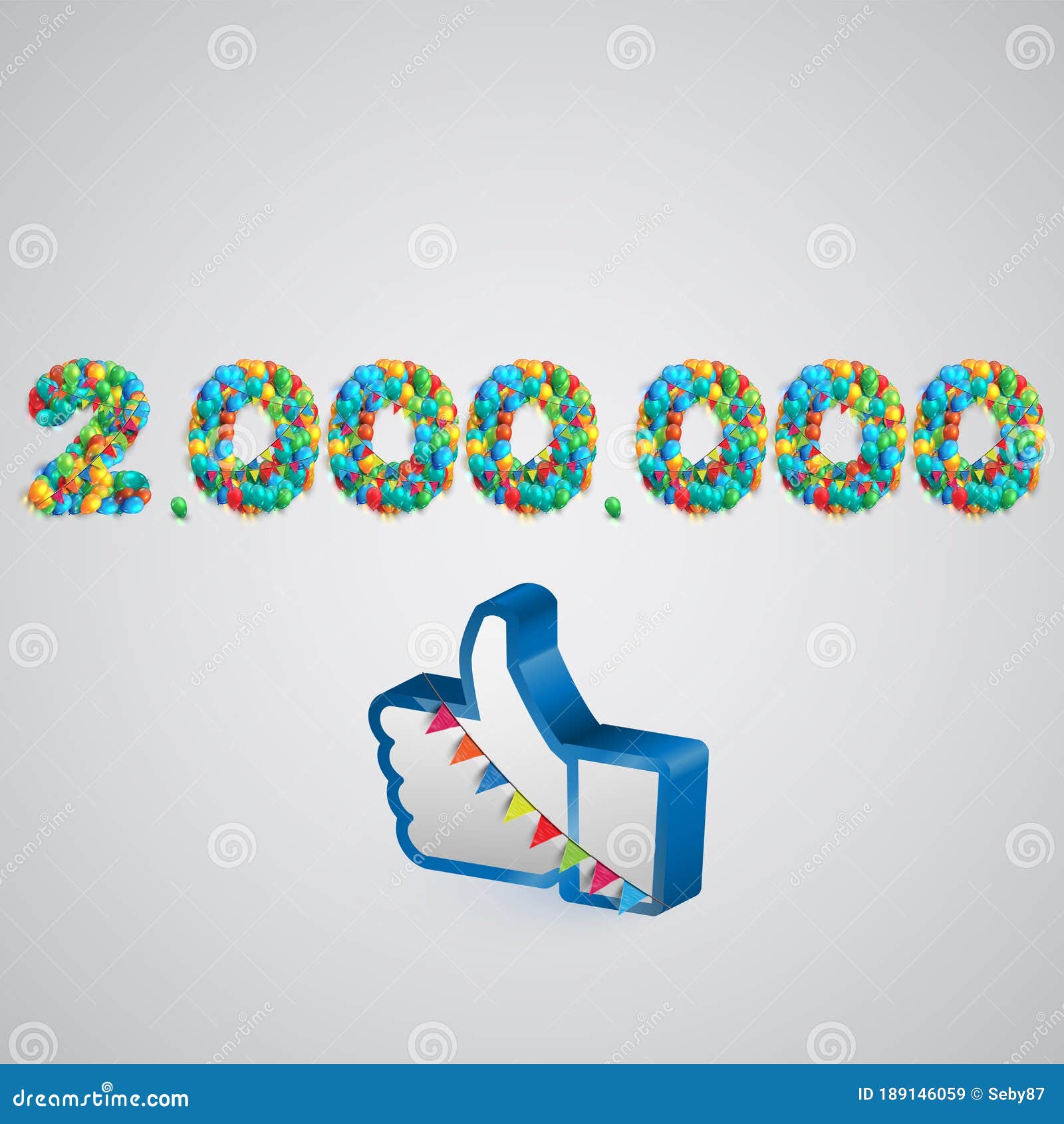 Number of Likes Made by Balloon, Vector Illustration Stock Vector ...
