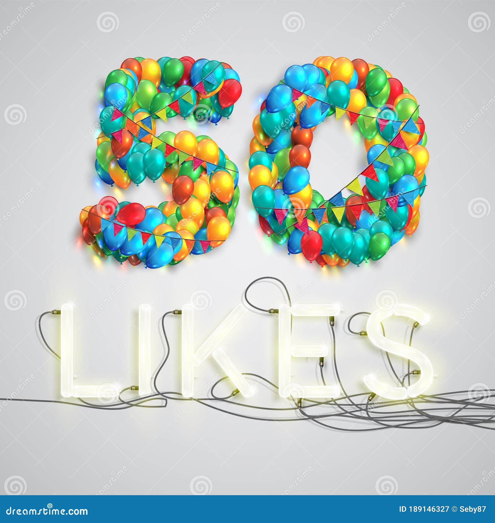 Number of Likes Made by Balloon, Vector Illustration Stock Vector ...