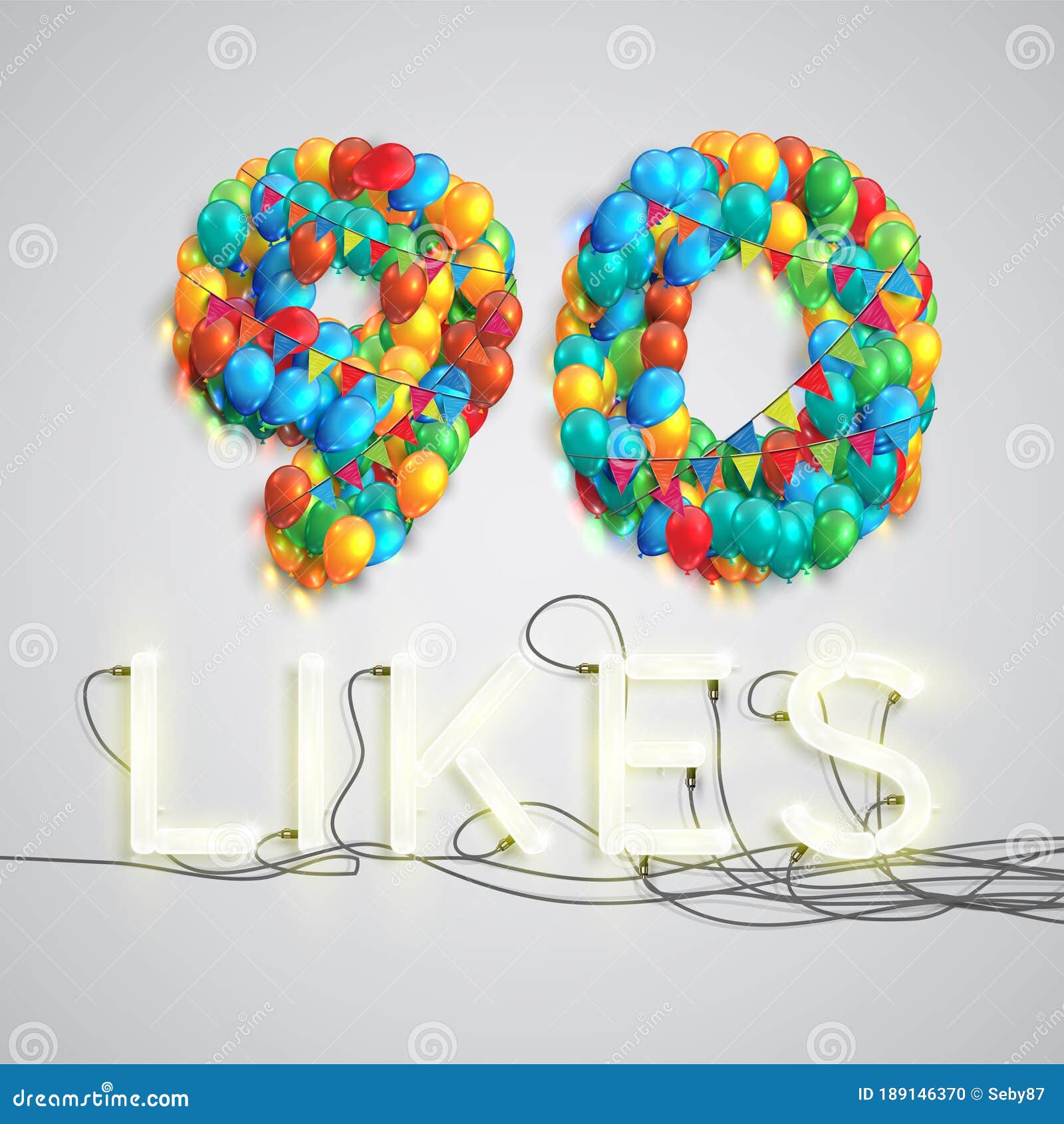 Number of Likes Made by Balloon, Vector Illustration Stock Vector ...