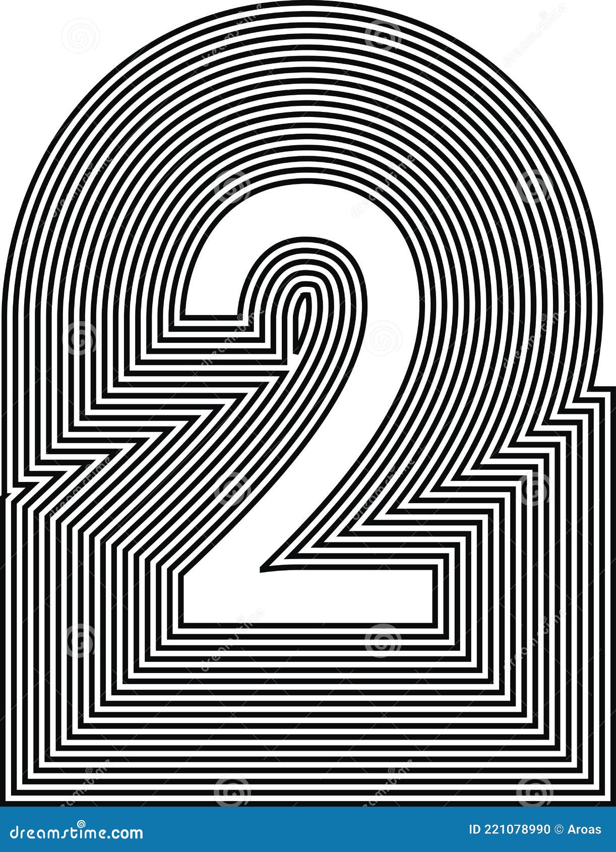 Number 2 Line Logo Icon Design Stock Vector - Illustration of mess ...