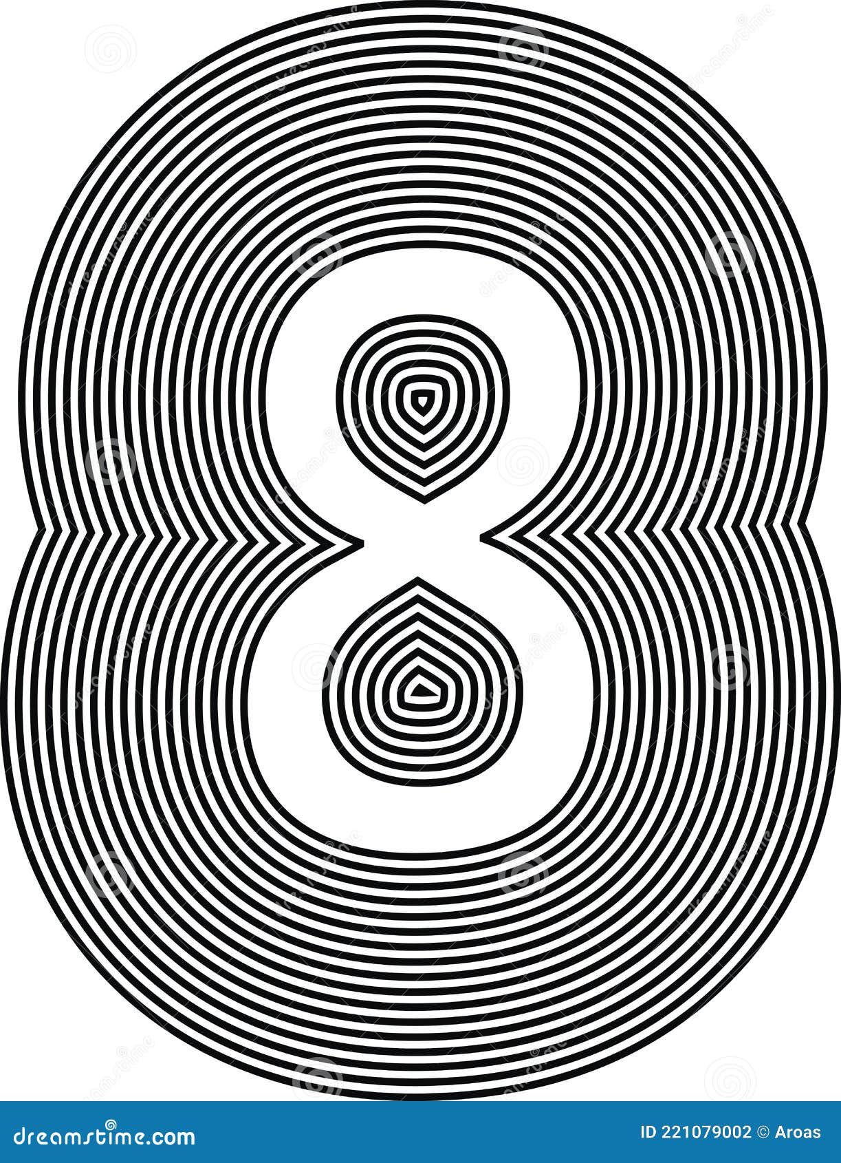 Number 8 Line Logo Icon Design Stock Vector - Illustration of drawing ...