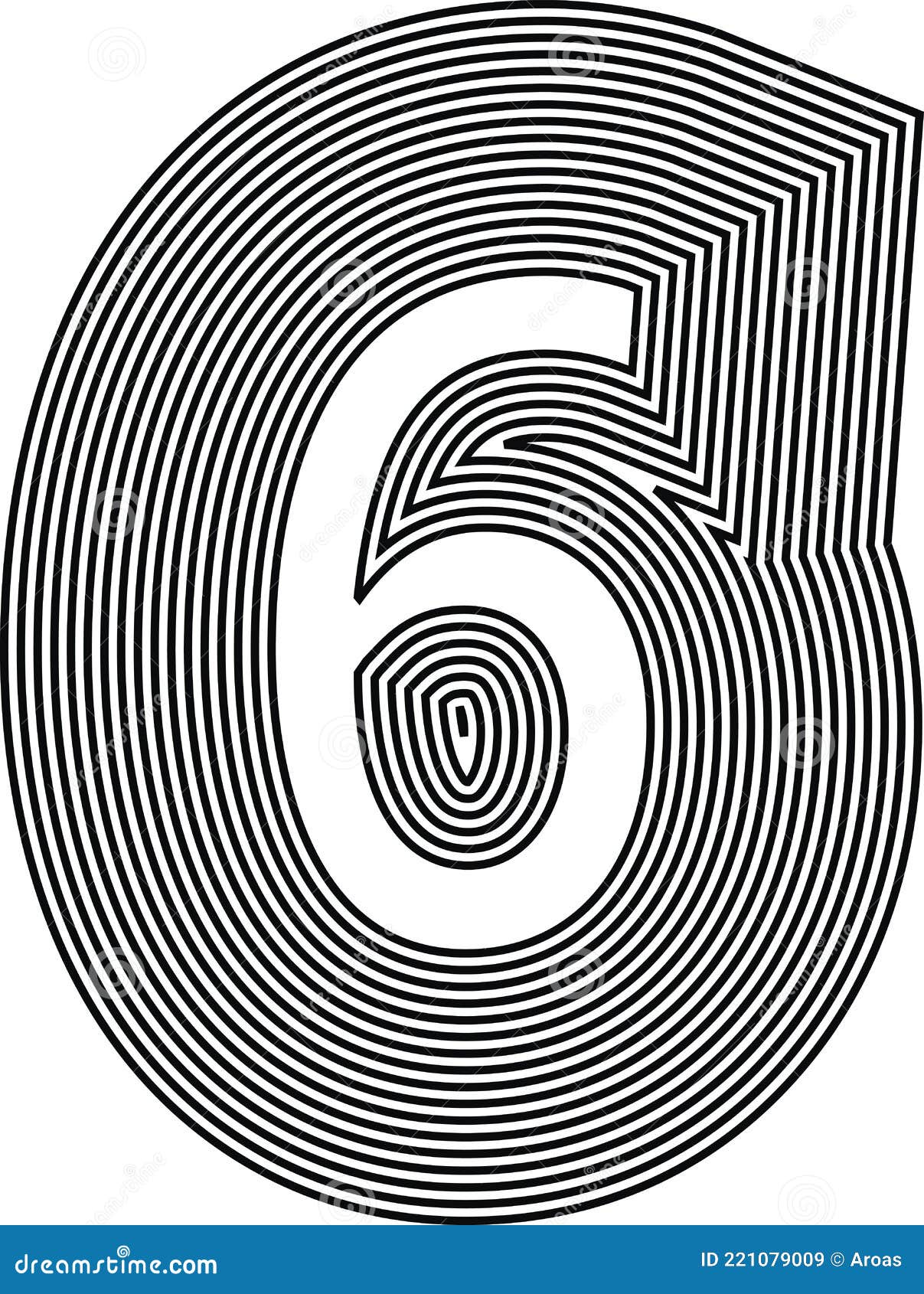 Number 6 Line Logo Icon Design Stock Vector - Illustration of design ...