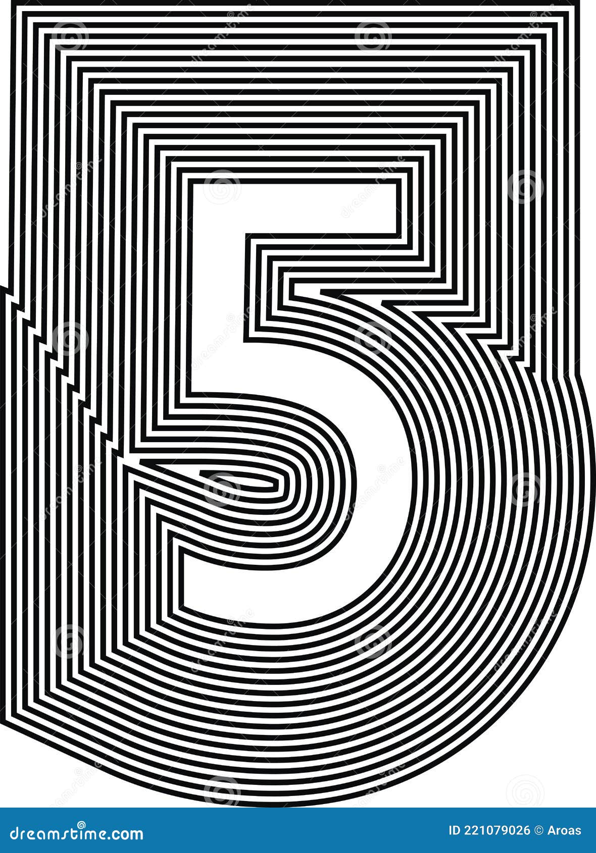 Number 5 Line Logo Icon Design Stock Vector - Illustration of icon ...