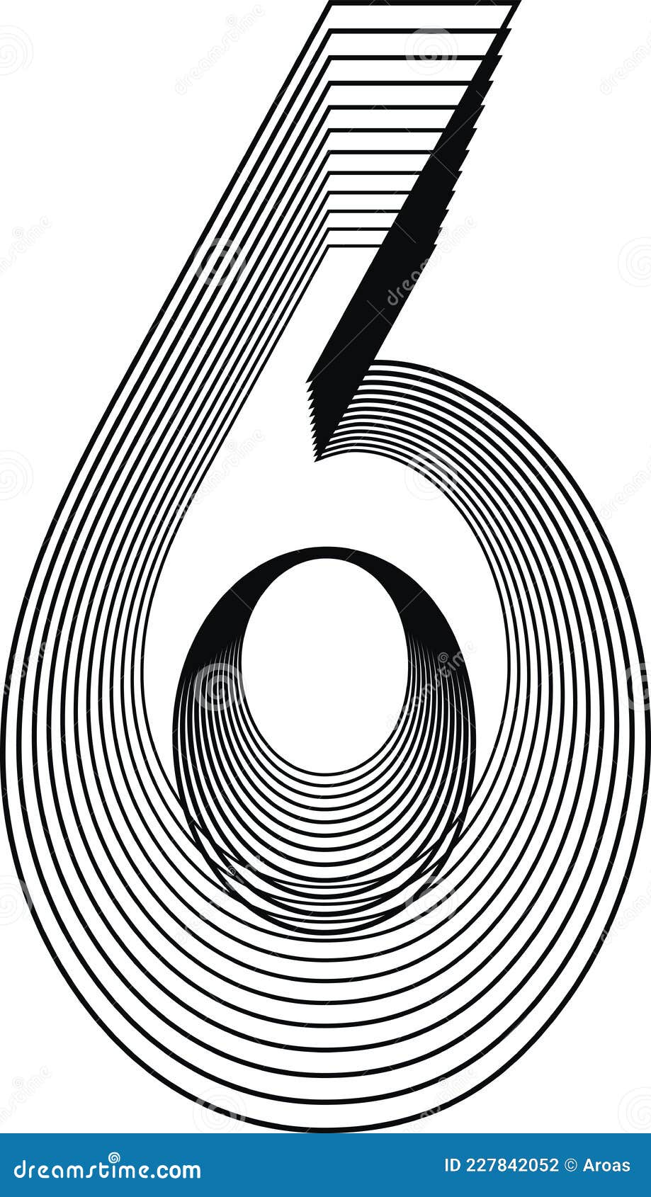 Number 6 Line Logo Icon Design Stock Vector - Illustration of character ...