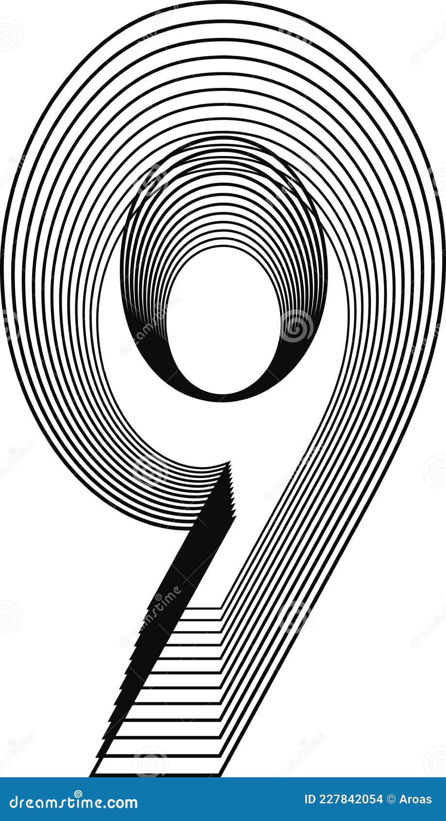 Number 9 Line Logo Icon Design Stock Vector - Illustration of graphic ...