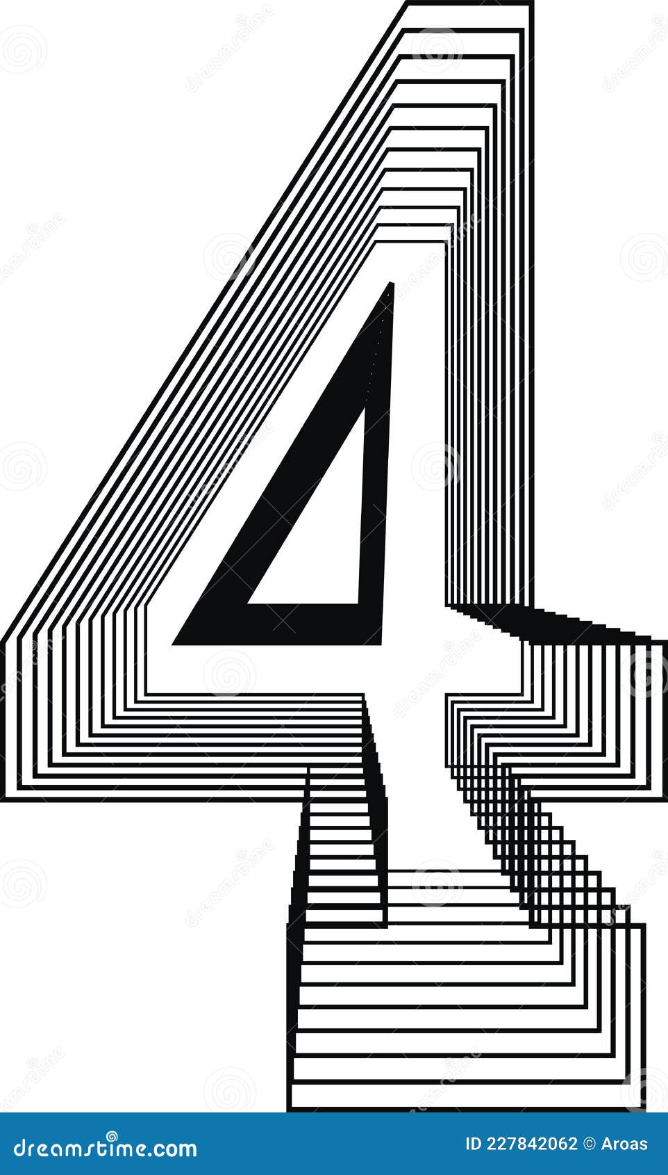 Number 4 Line Logo Icon Design Stock Vector - Illustration of number ...