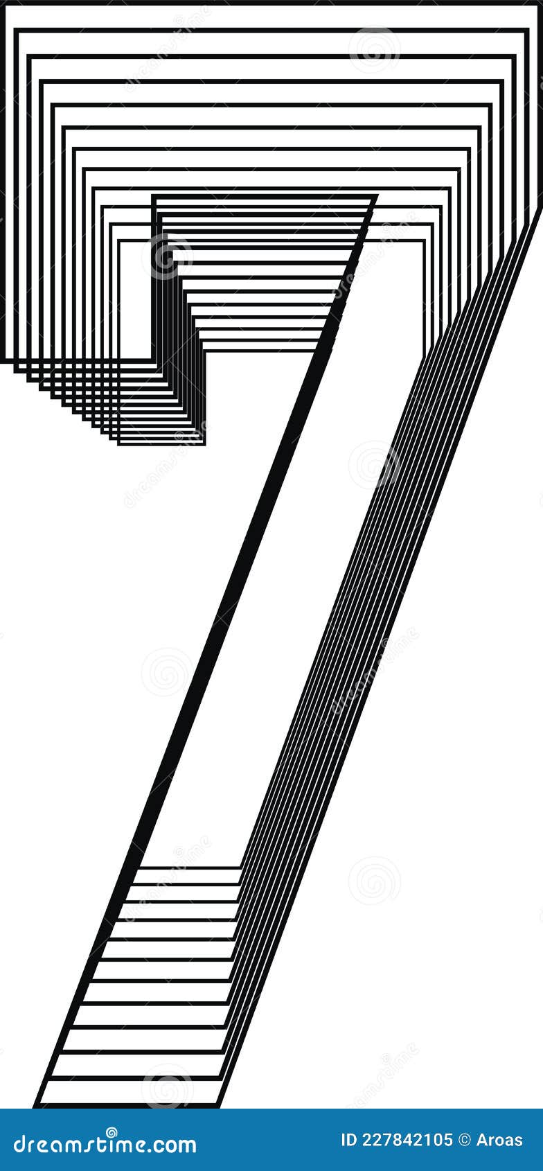 Number 7 Line Logo Icon Design Stock Vector - Illustration of character ...