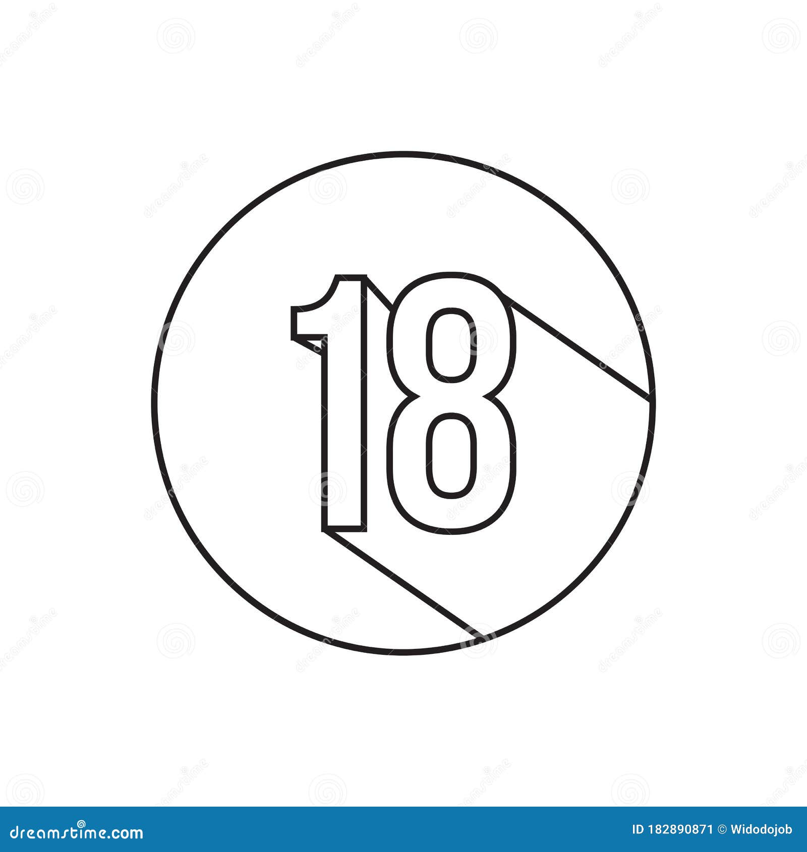 18 Number Lines Icon Symbol Vector Stock Vector - Illustration of ...