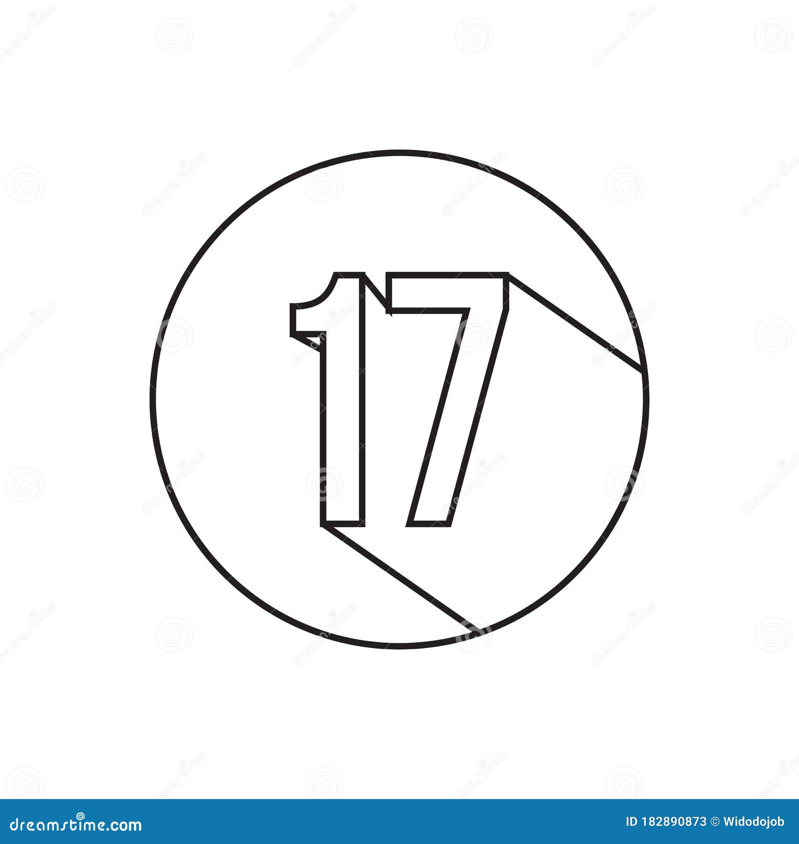 17 Number Lines Icon Symbol Vector Stock Vector - Illustration of ...