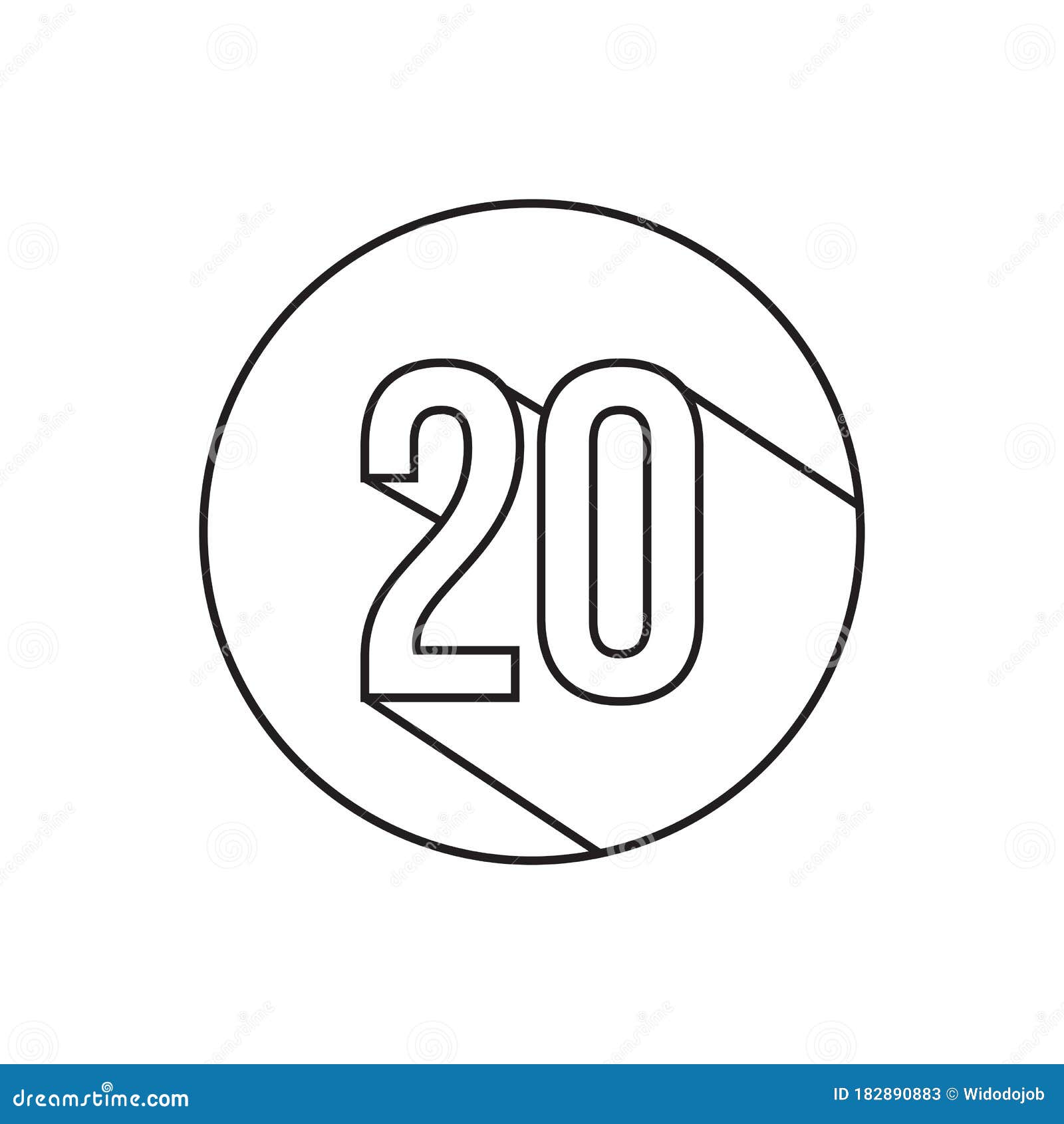 20 Number Lines Icon Symbol Vector Stock Vector - Illustration of ...
