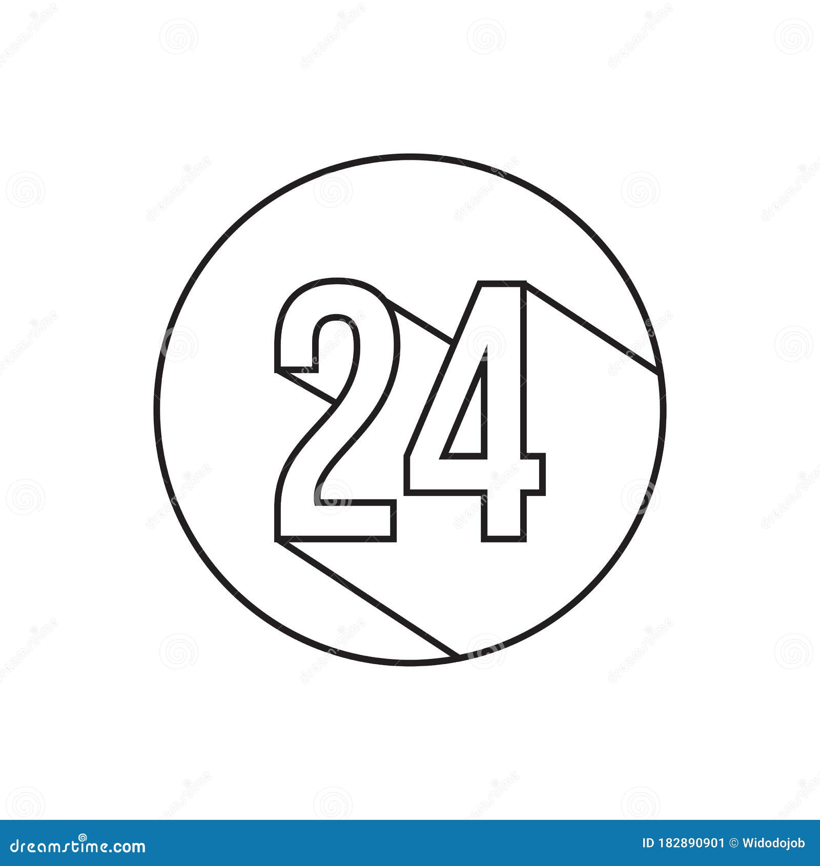 24 Number Lines Icon Symbol Vector Stock Vector - Illustration of icon ...
