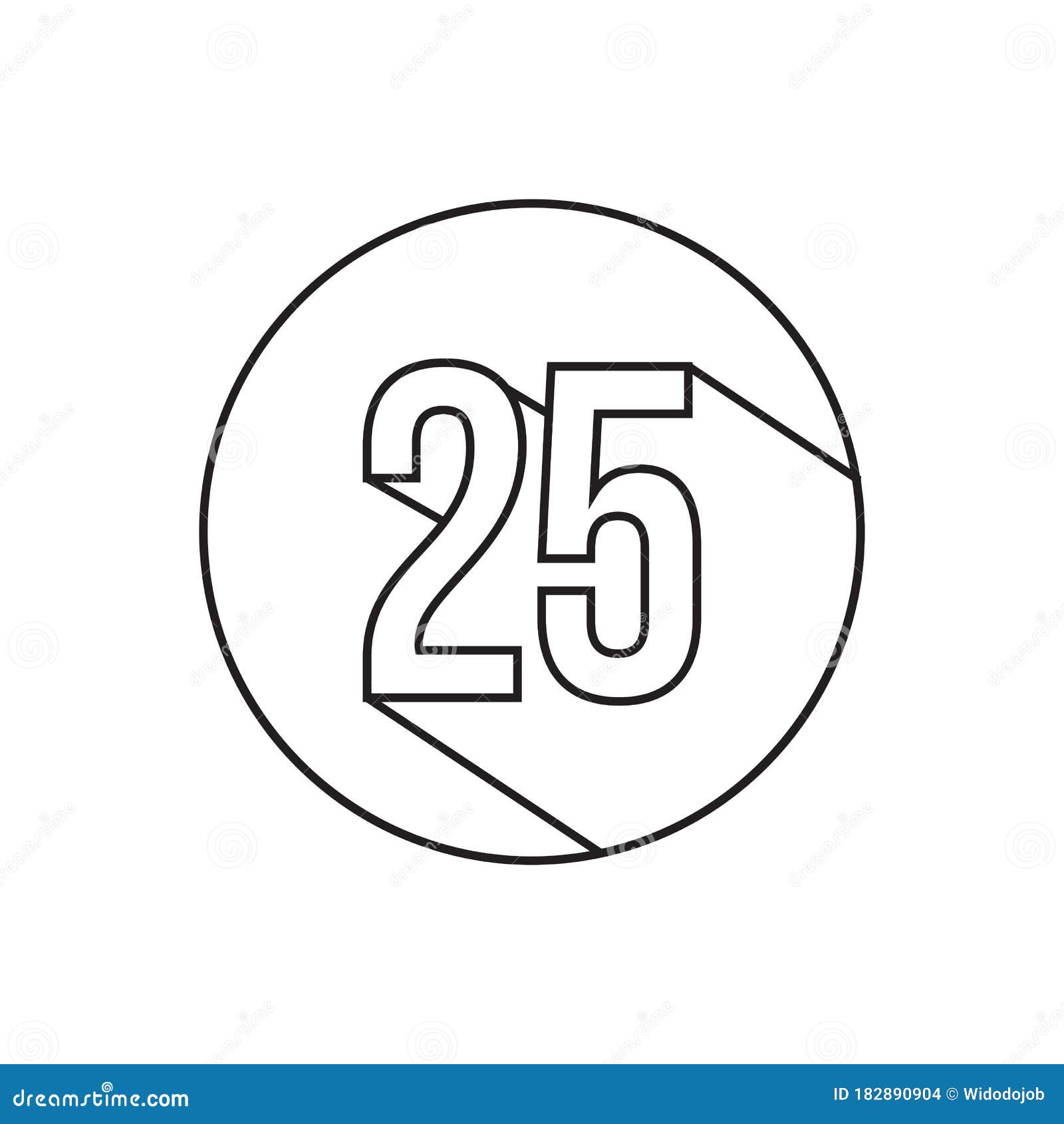 25 Number Lines Icon Symbol Vector Stock Vector - Illustration of ...