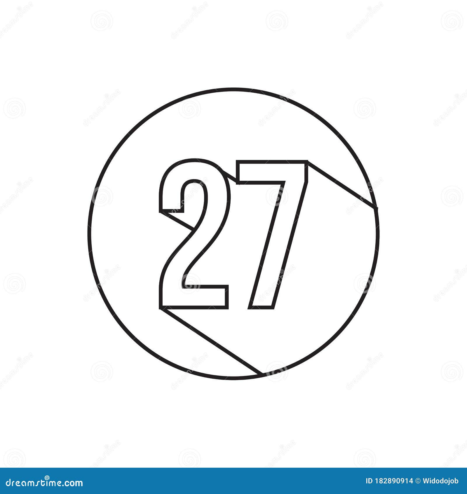 27 Number Lines Icon Symbol Vector Stock Vector - Illustration of ...