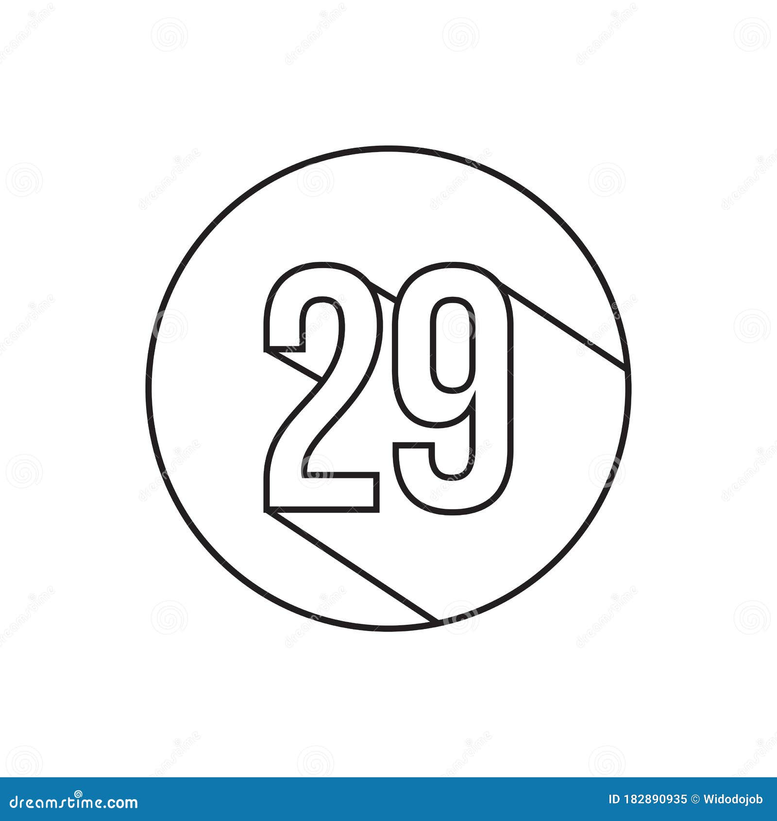 29 Number Lines Icon Symbol Vector Stock Vector - Illustration of black ...