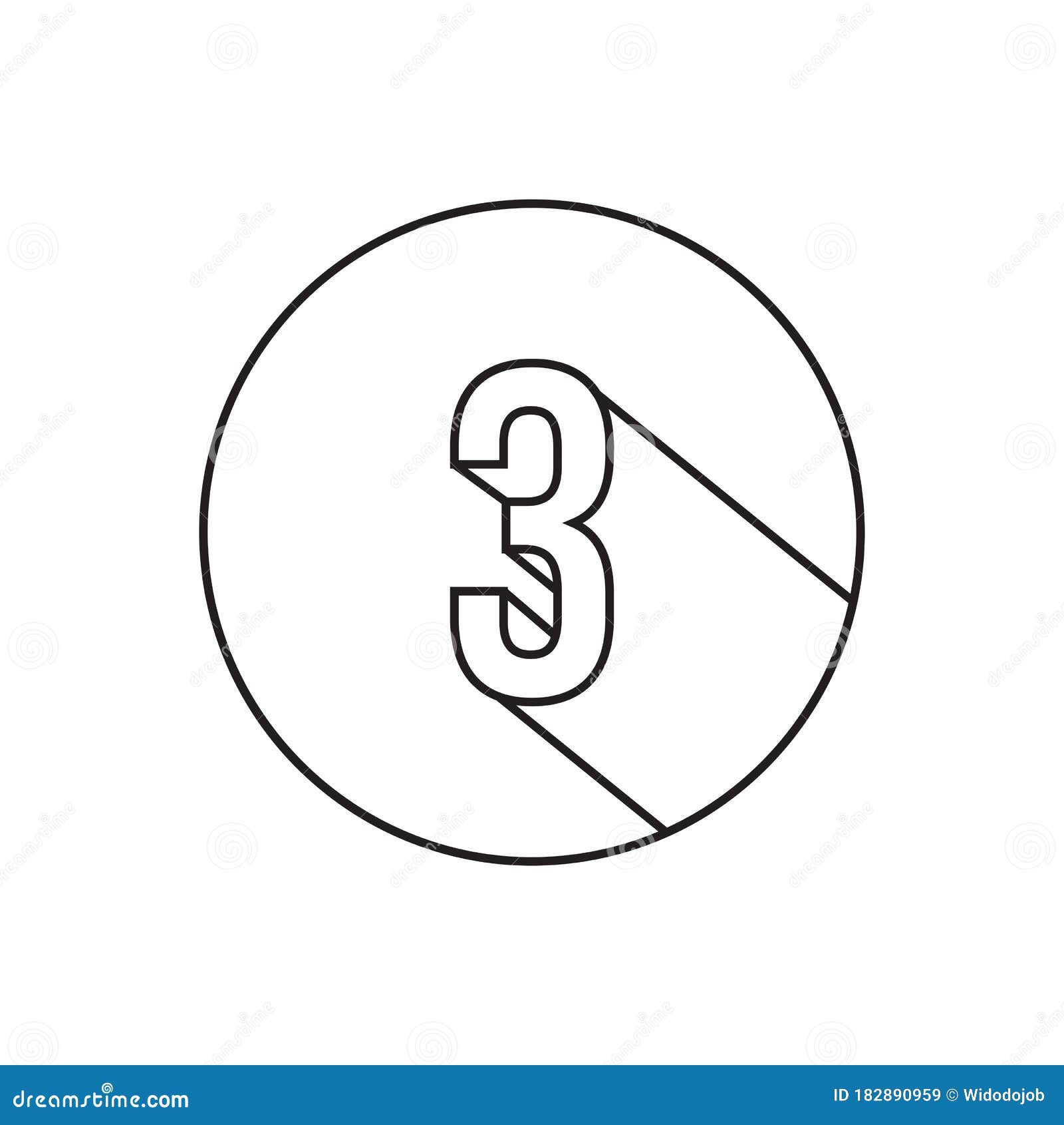 3 Number Lines Icon Symbol Vector Stock Vector - Illustration of agenda ...