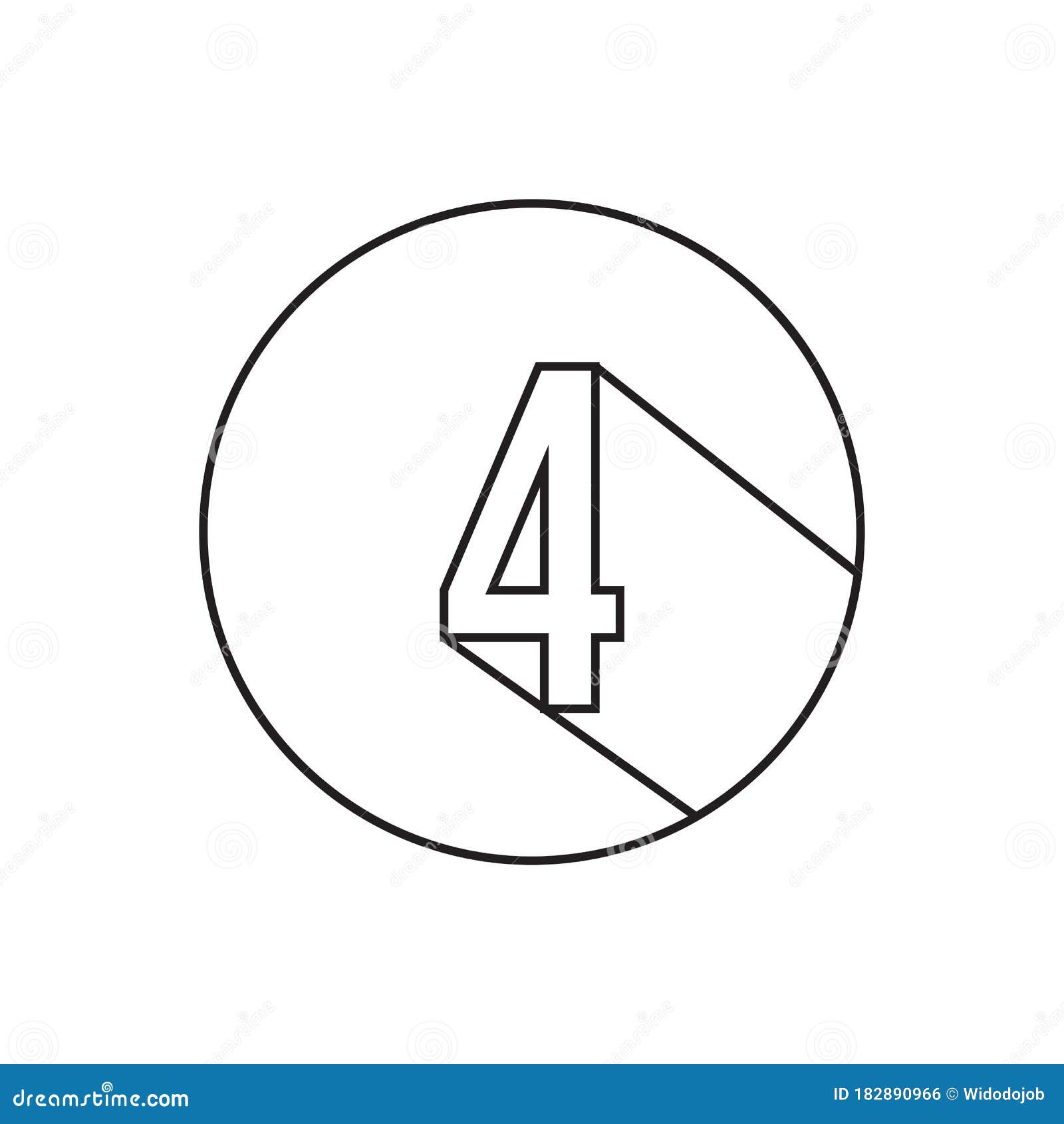 4 Number Lines Icon Symbol Vector Stock Vector - Illustration of icon ...