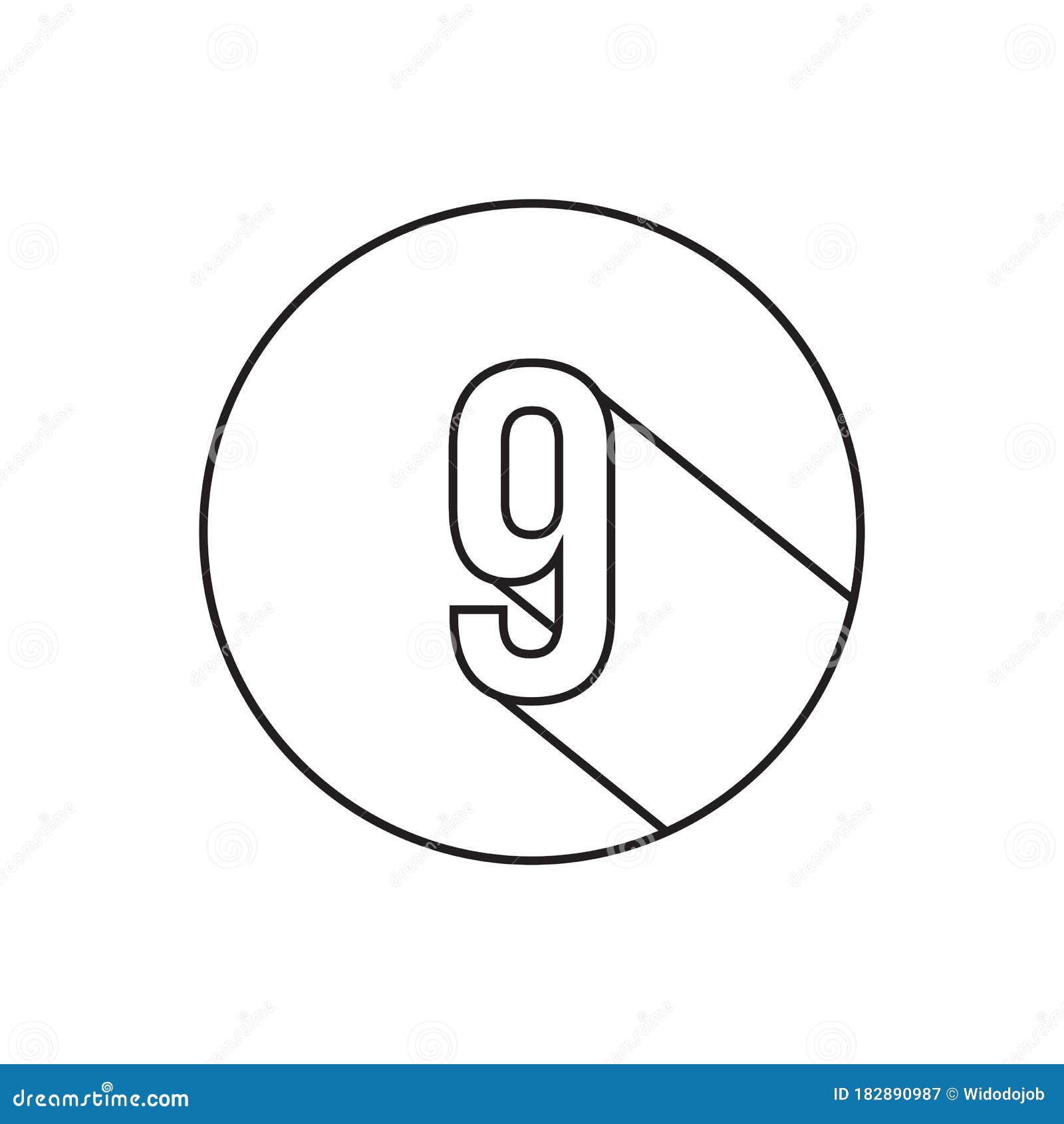 9 Number Lines Icon Symbol Vector Stock Vector - Illustration of circle ...