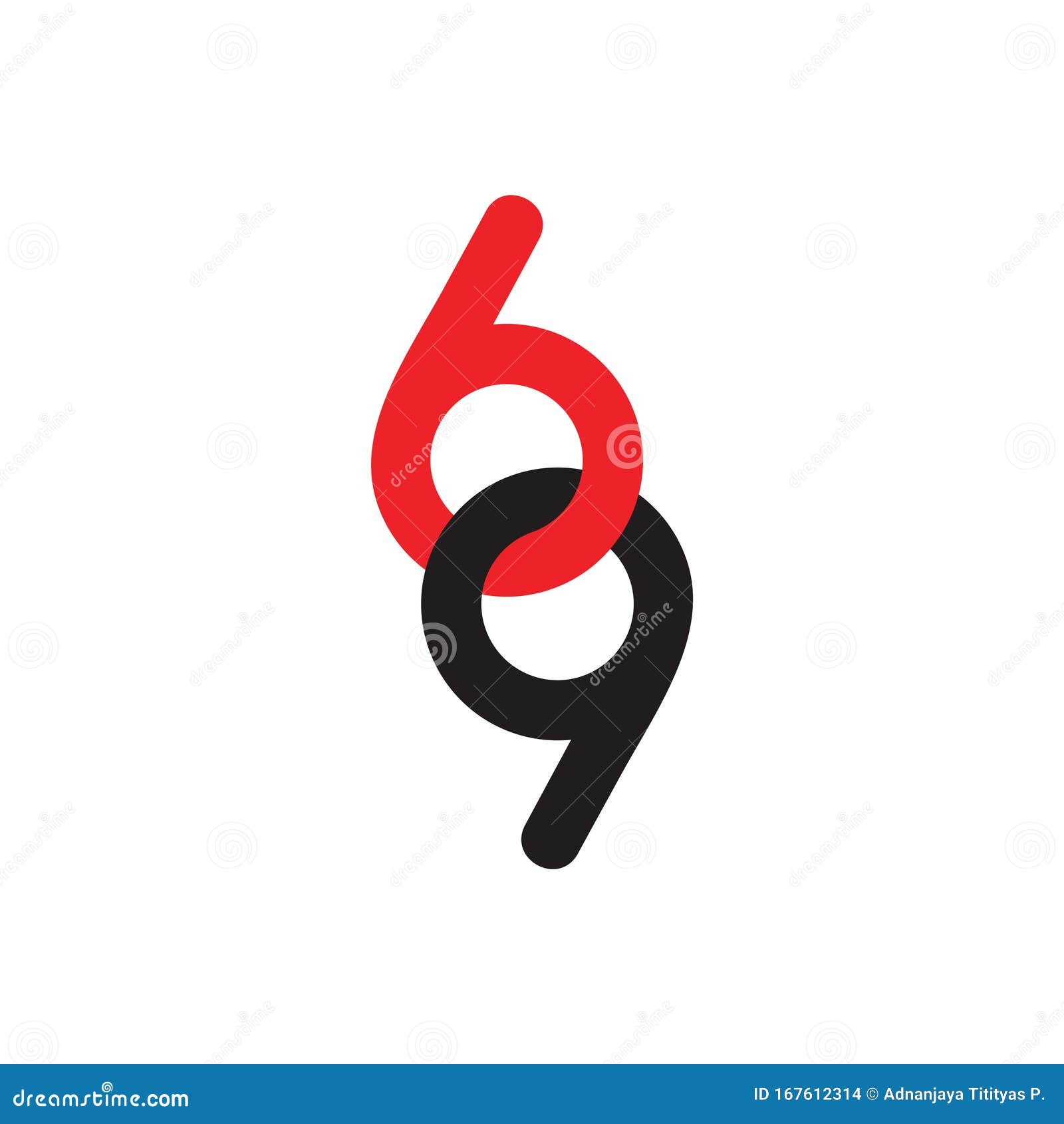 Number 69 Linked Logo Vector | CartoonDealer.com #166761799