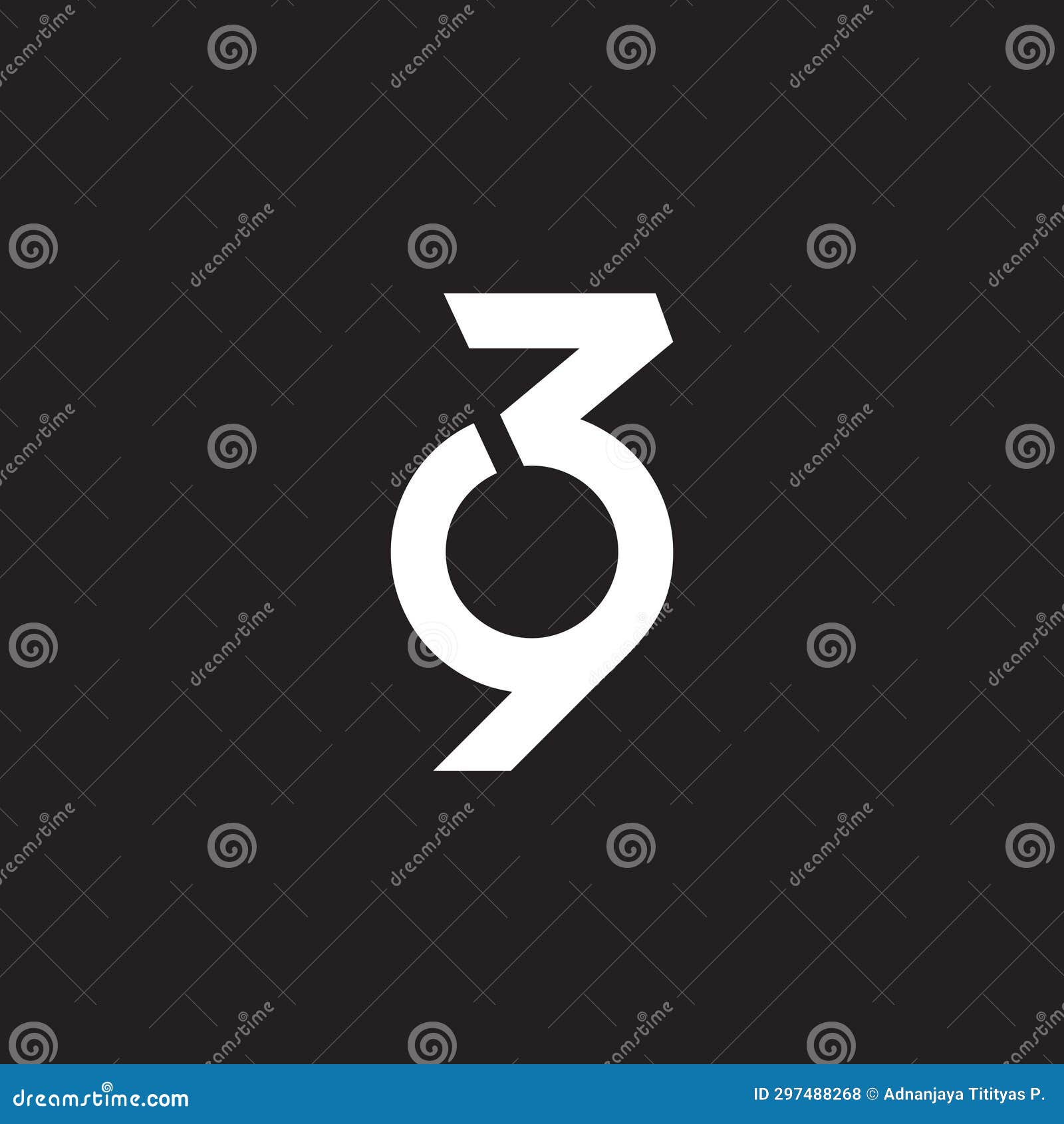 Number 39 Linked Geometric Simple Logo Vector Stock Vector ...