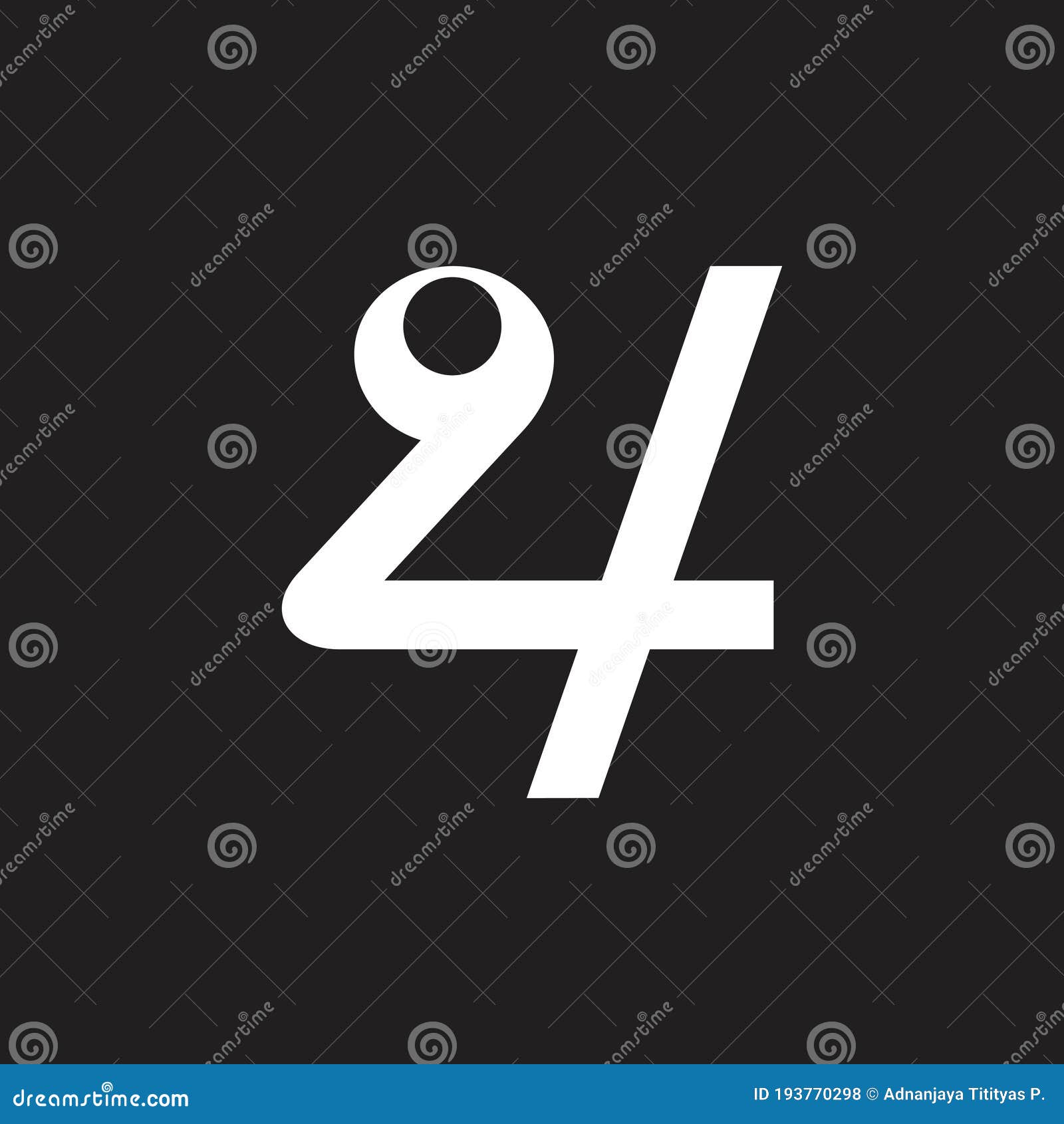 Number 24 Linked Loop Design Vector Stock Vector - Illustration of ...