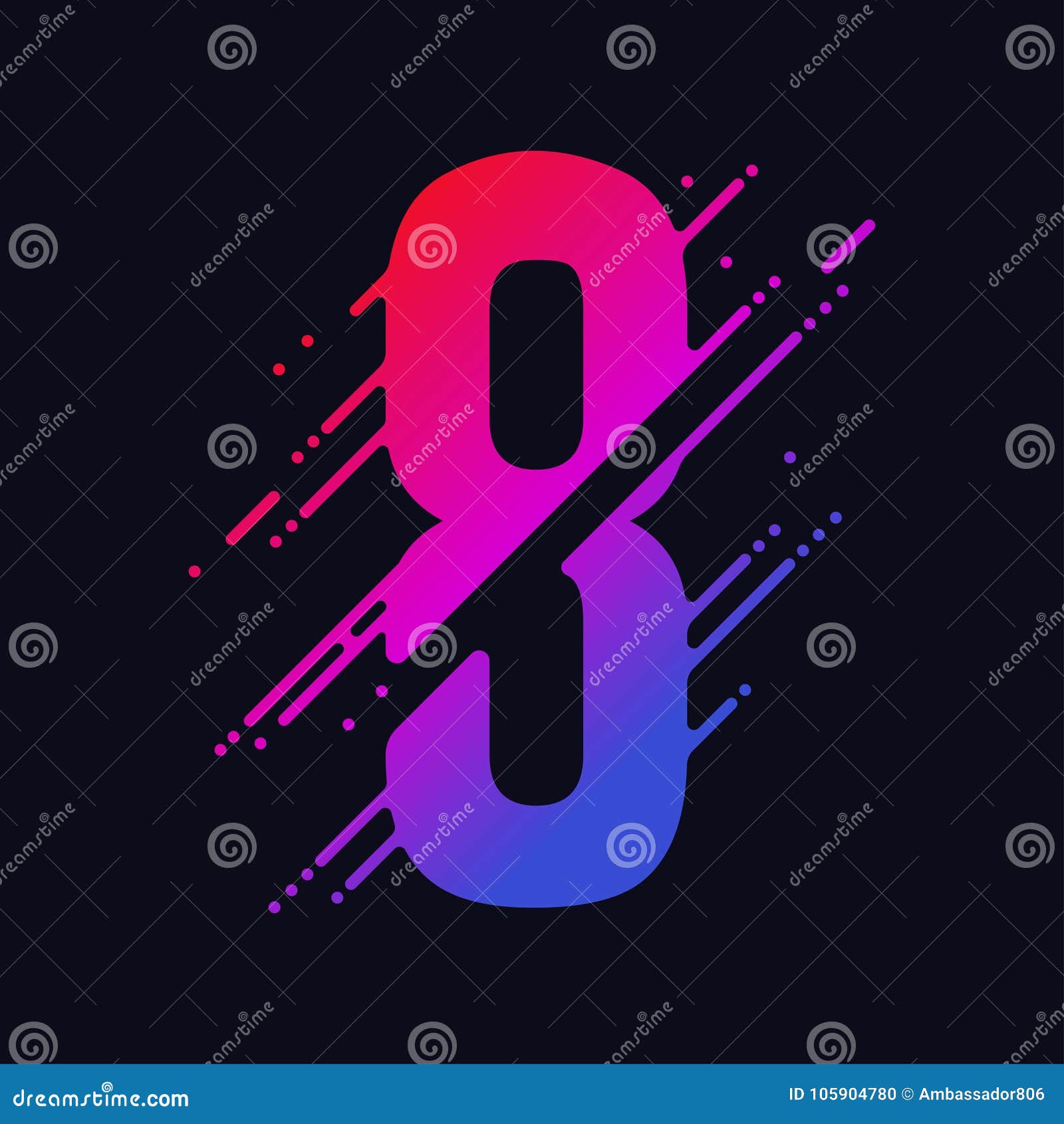 Number with Liquid Splash and Drops, Abstract Colorful Digits, Ink ...