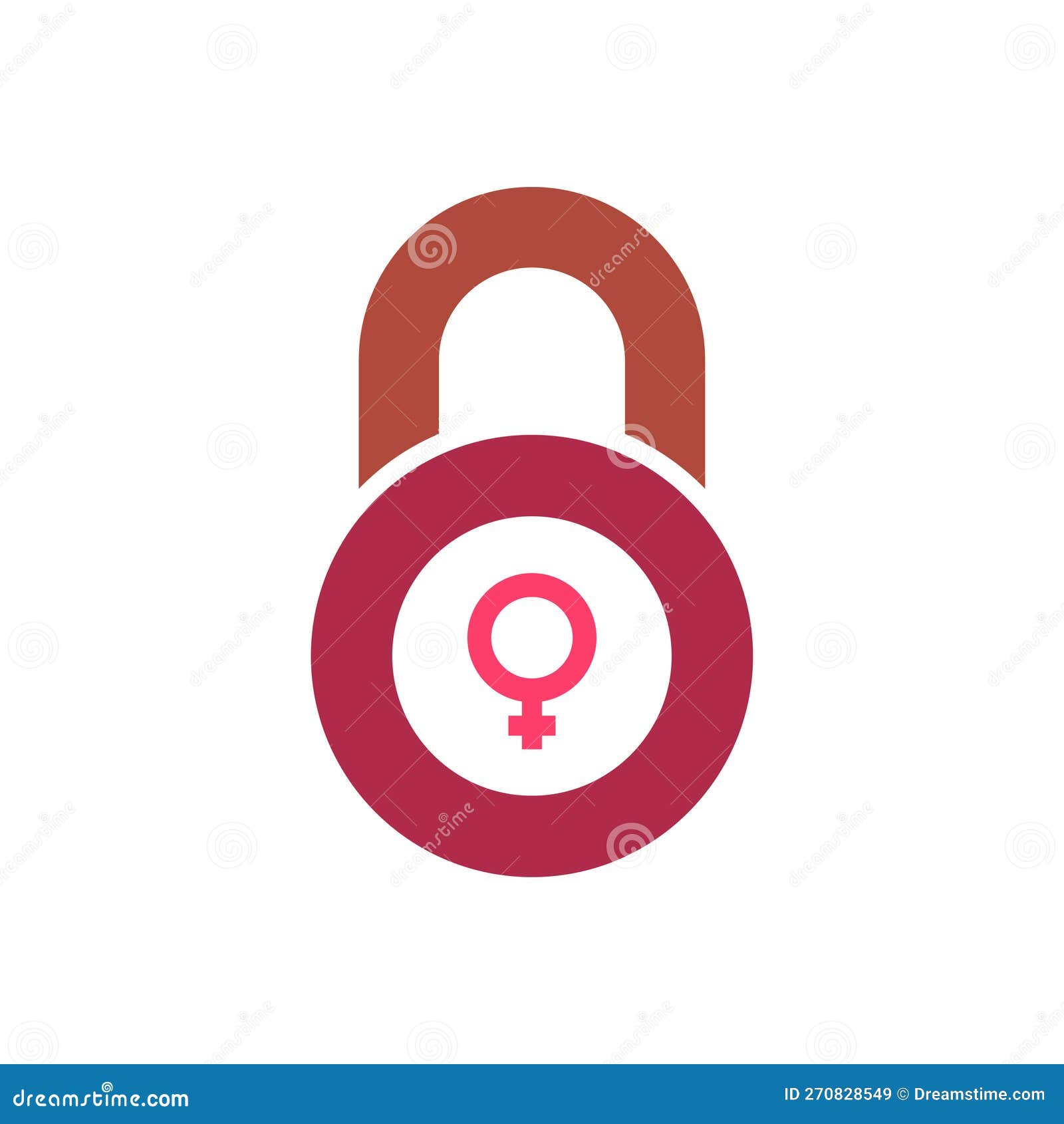 Number 8 with Lock Sign. Red and Brown Combination Stock Illustration ...