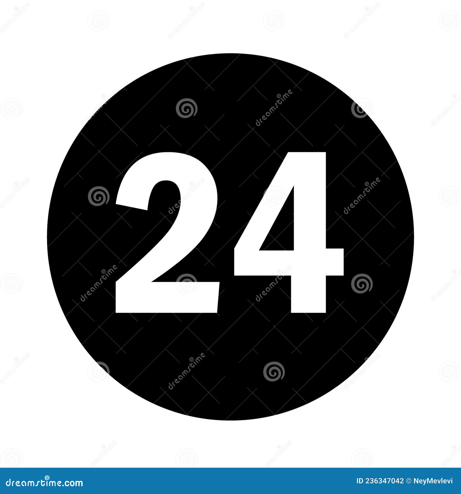 Number 24 Logo with Black Circle Background Stock Vector - Illustration ...