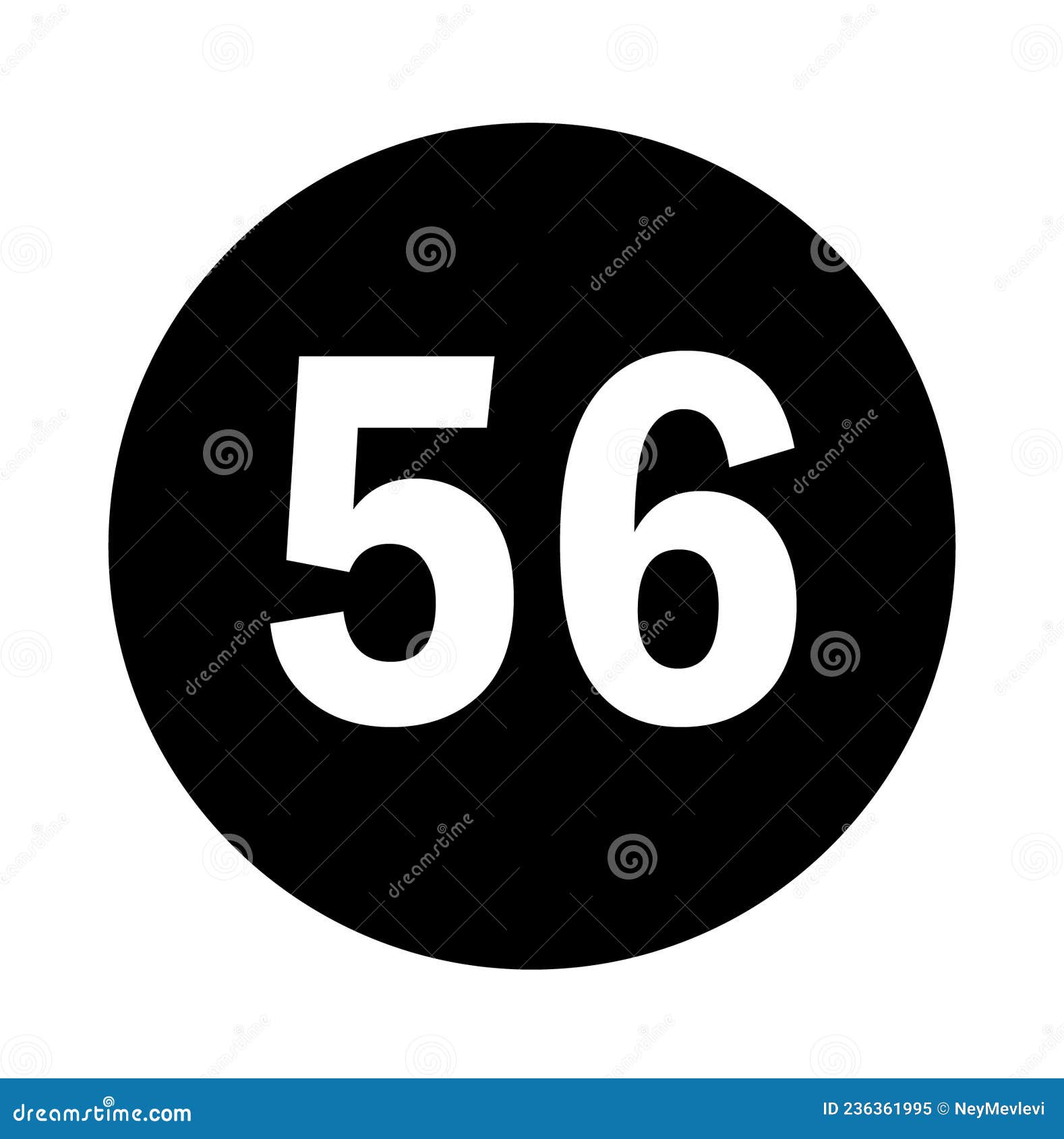 Number 56 Logo with Black Circle Background Stock Vector - Illustration ...