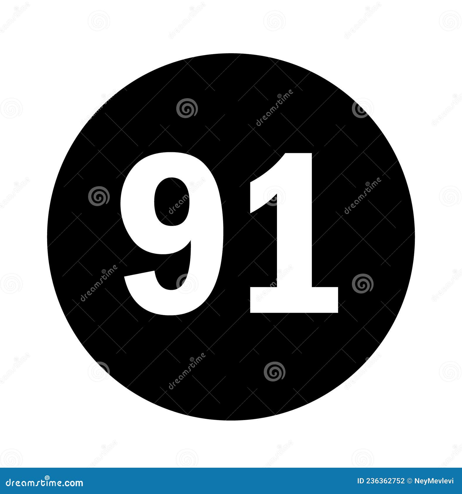 Number 91 Logo with Black Circle Background Stock Vector - Illustration ...