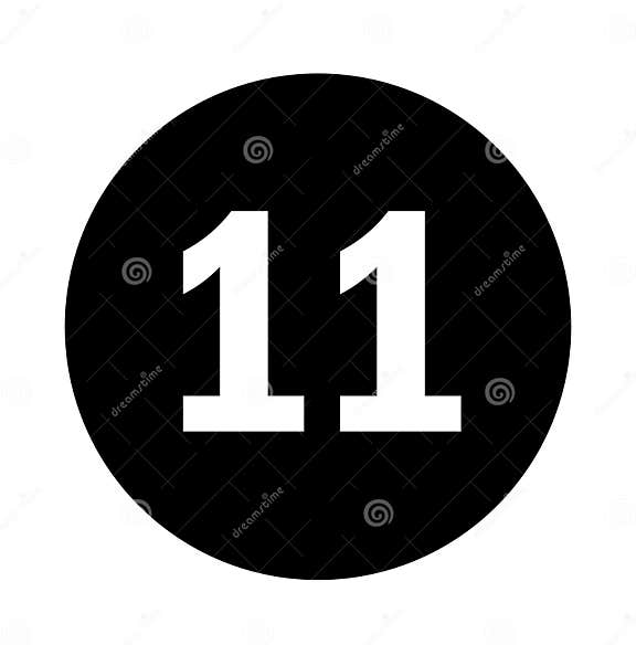 Number 11 Logo with Black Circle Background Stock Vector - Illustration ...