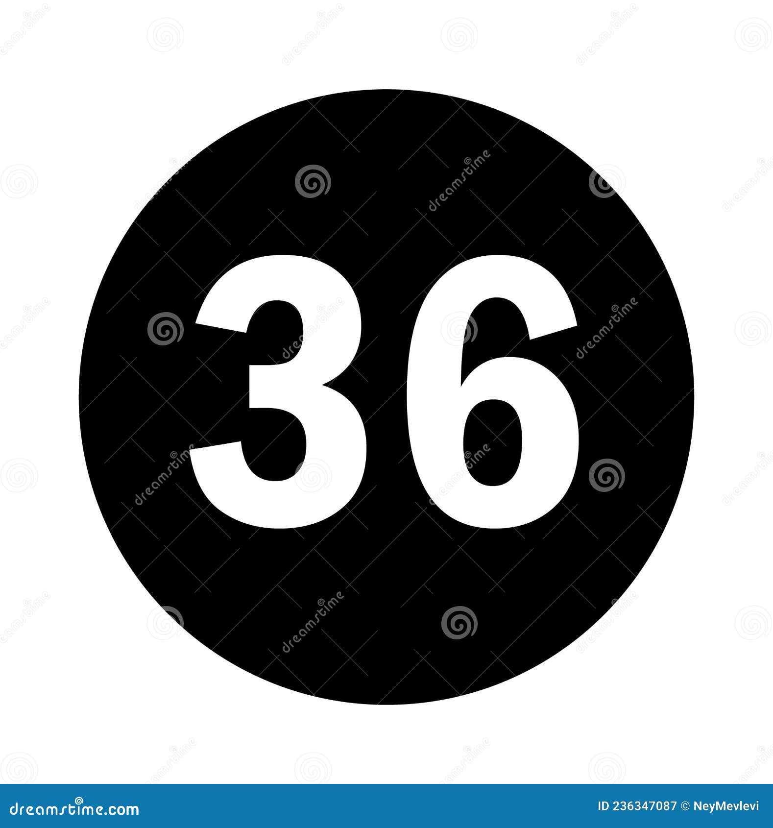 Number 36 Logo with Black Circle Background Stock Vector - Illustration ...