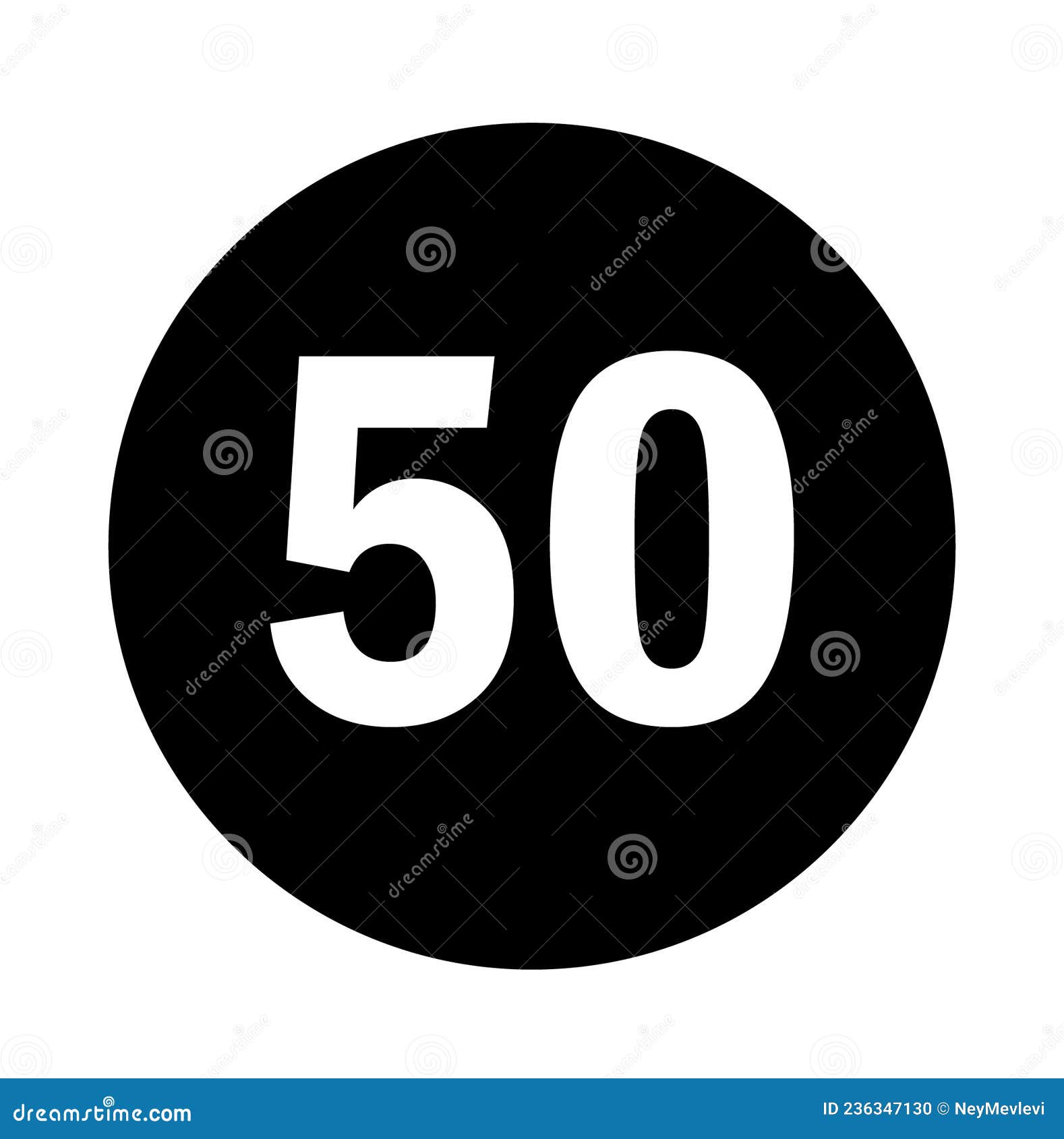 Number 50 Logo with Black Circle Background Stock Vector - Illustration ...