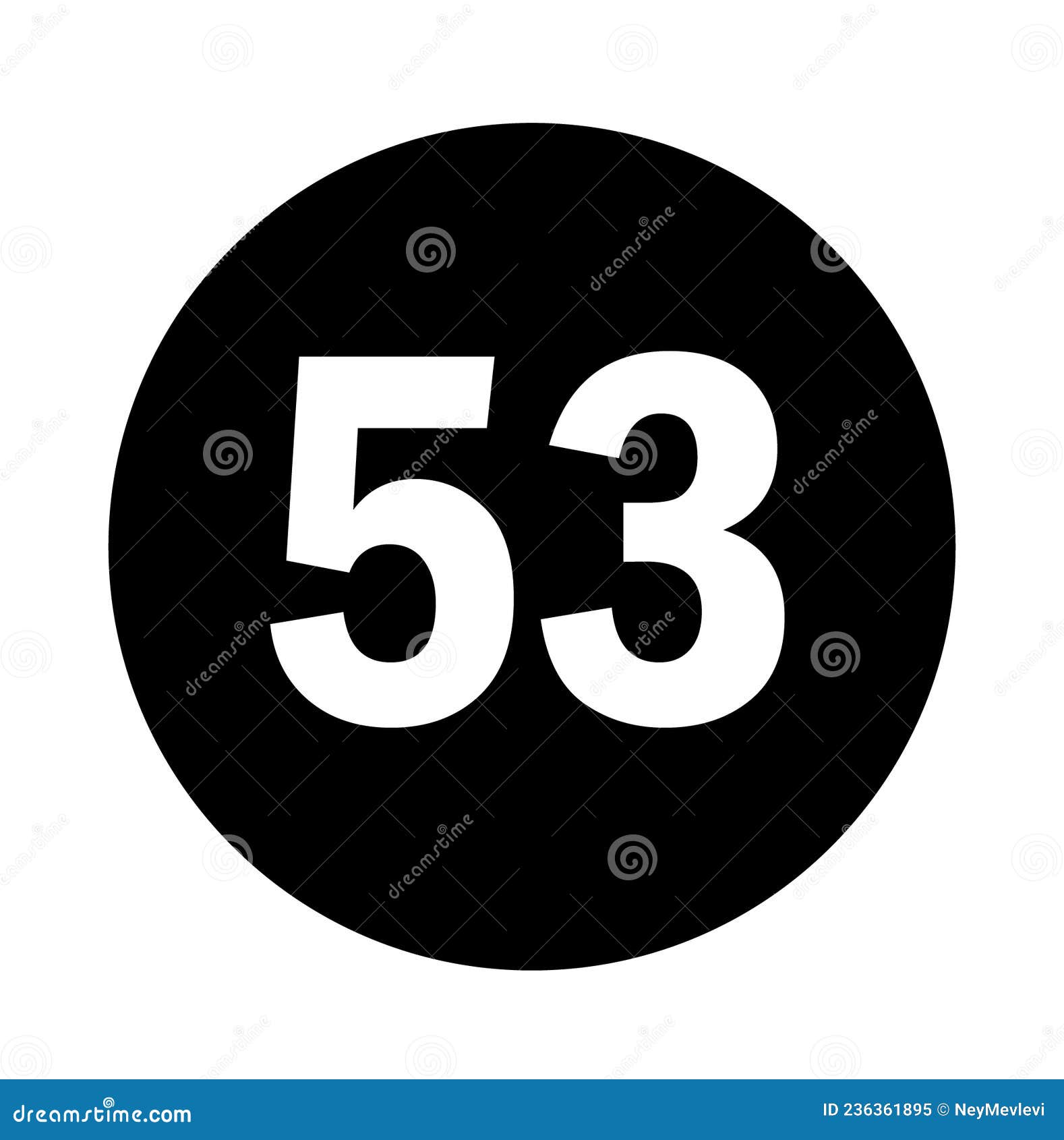 Number 53 Logo with Black Circle Background Stock Vector - Illustration ...