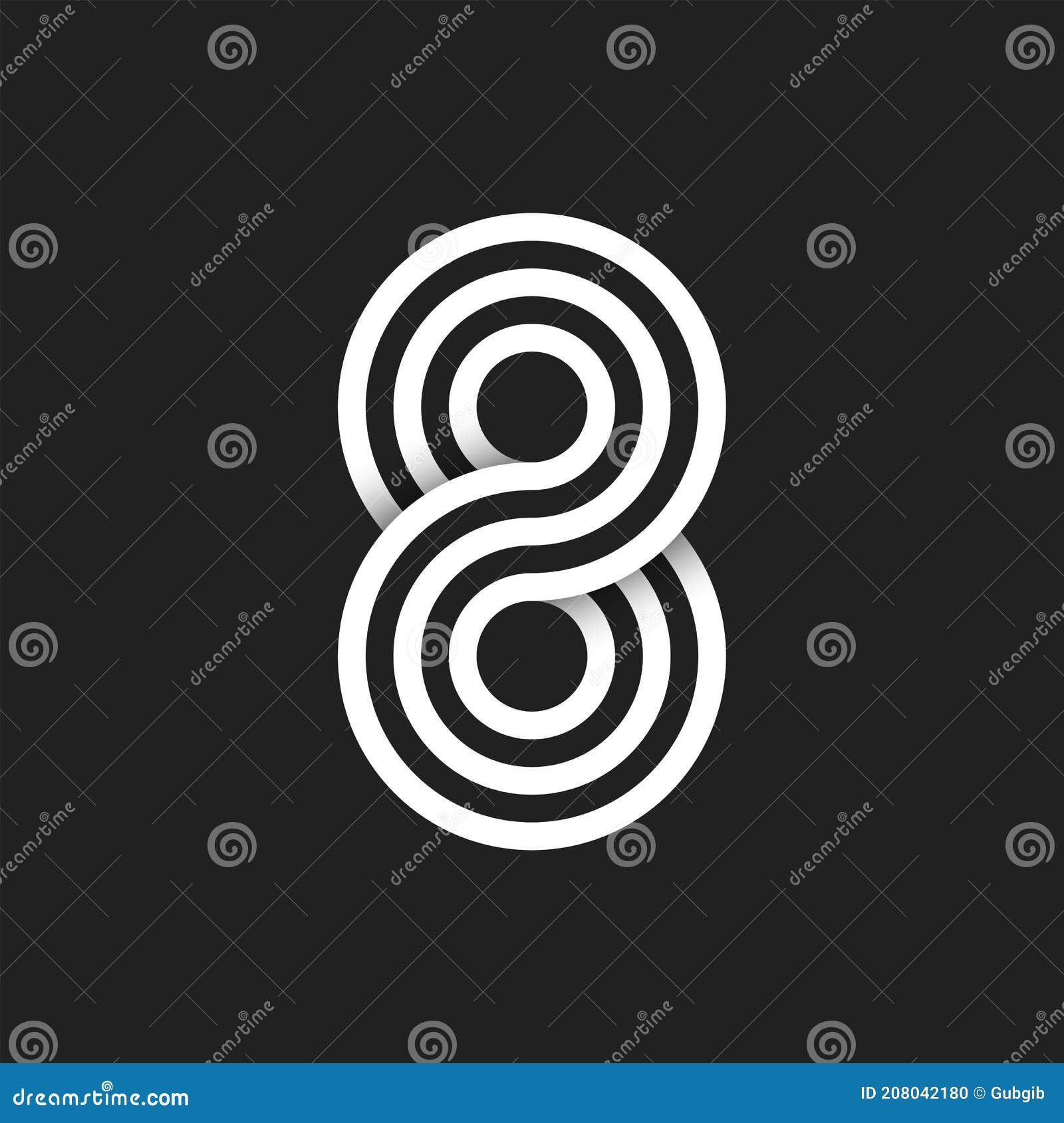 Number 8 Logo with Black and White Background Stock Vector ...