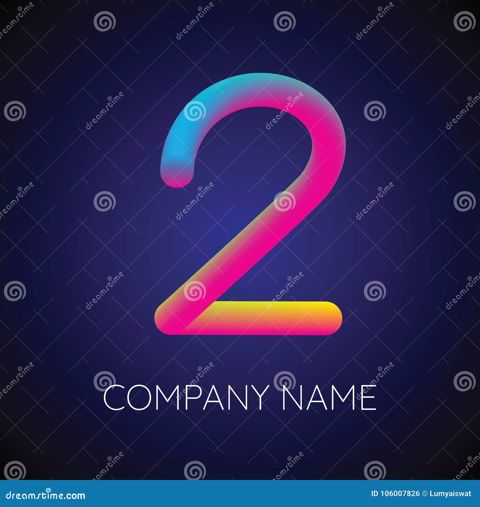 Number 2 Logo Blending Color Stock Vector - Illustration of business ...