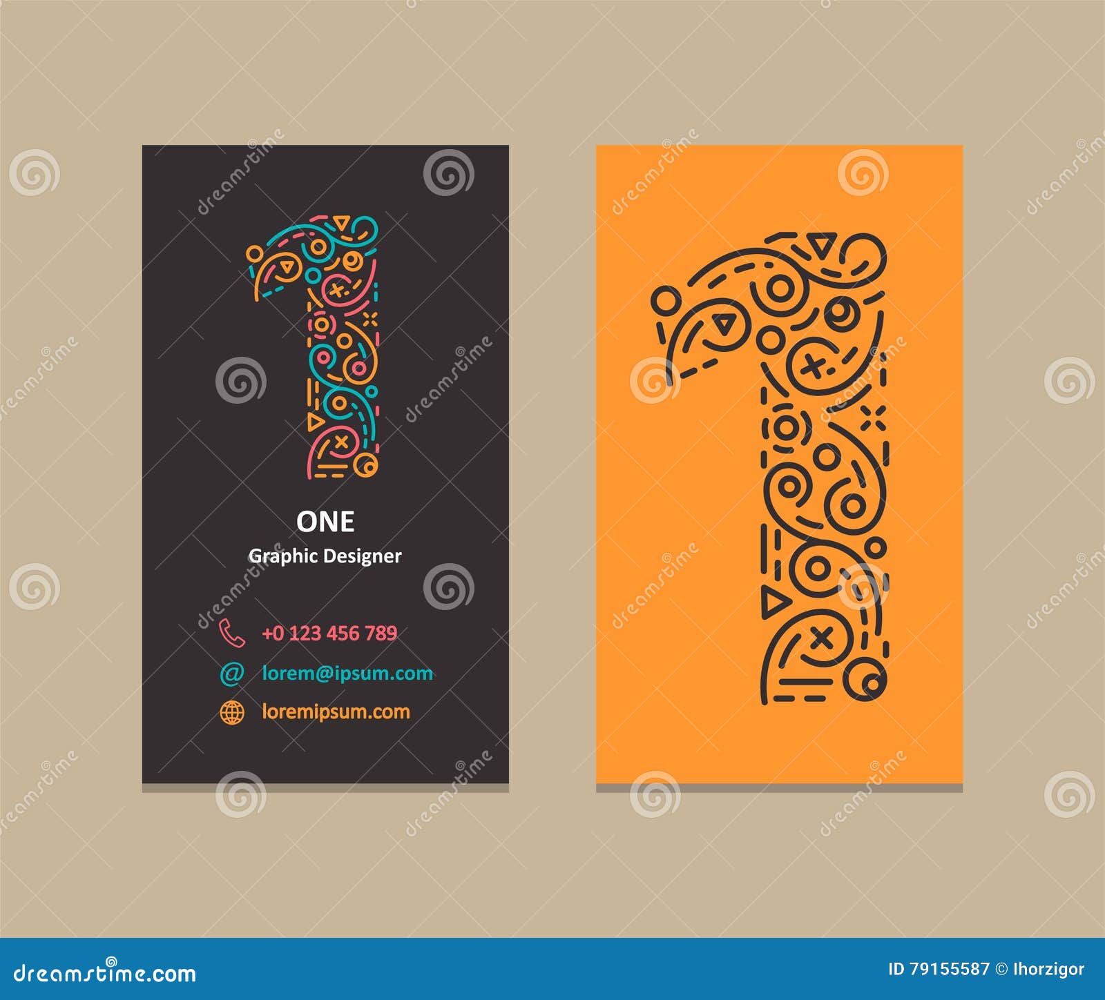 Number 1 Logo Business Card Stock Vector - Illustration of color ...