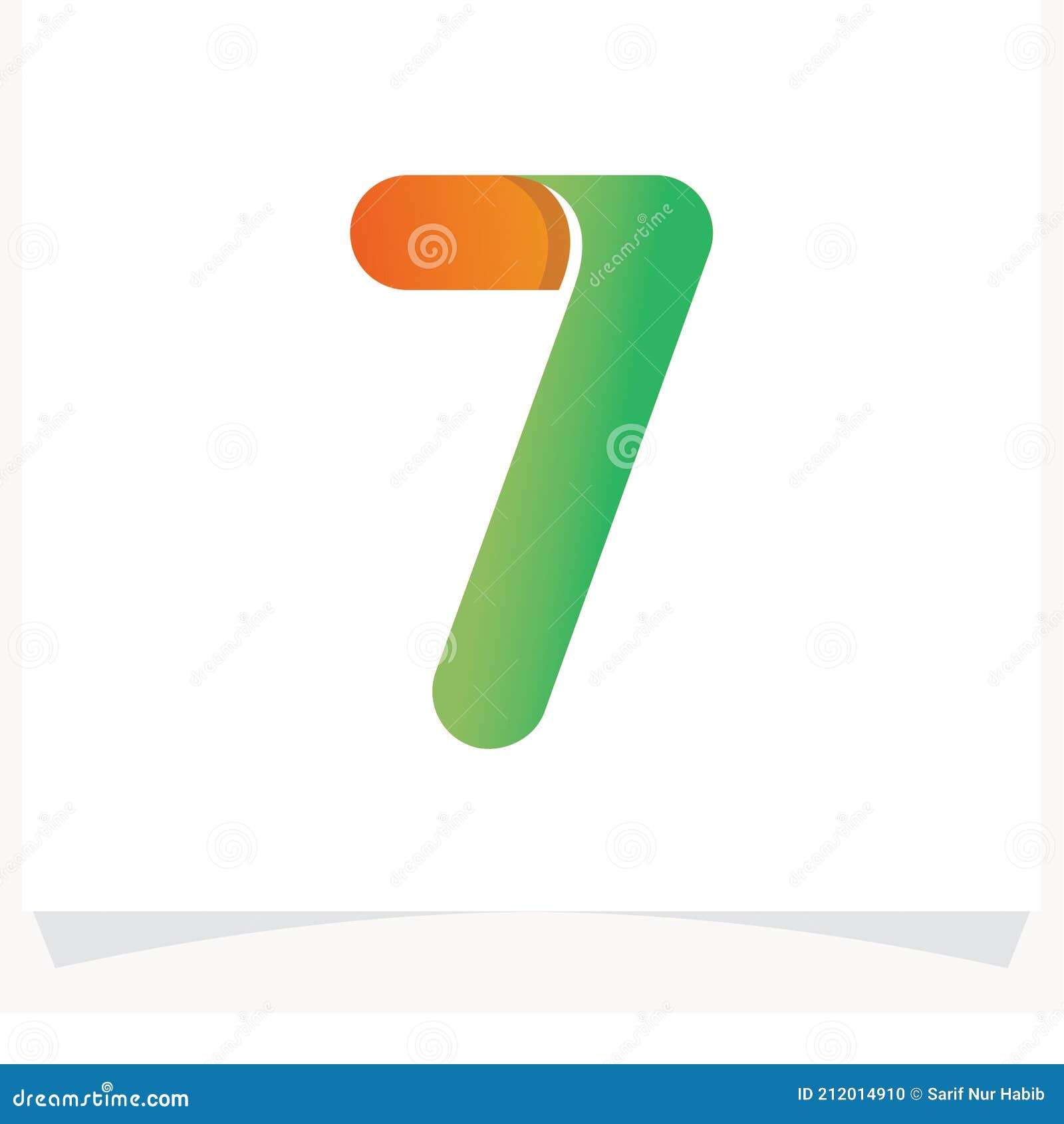 Number 7 Logo with Colorful Line Style. Logo Design Template Stock ...