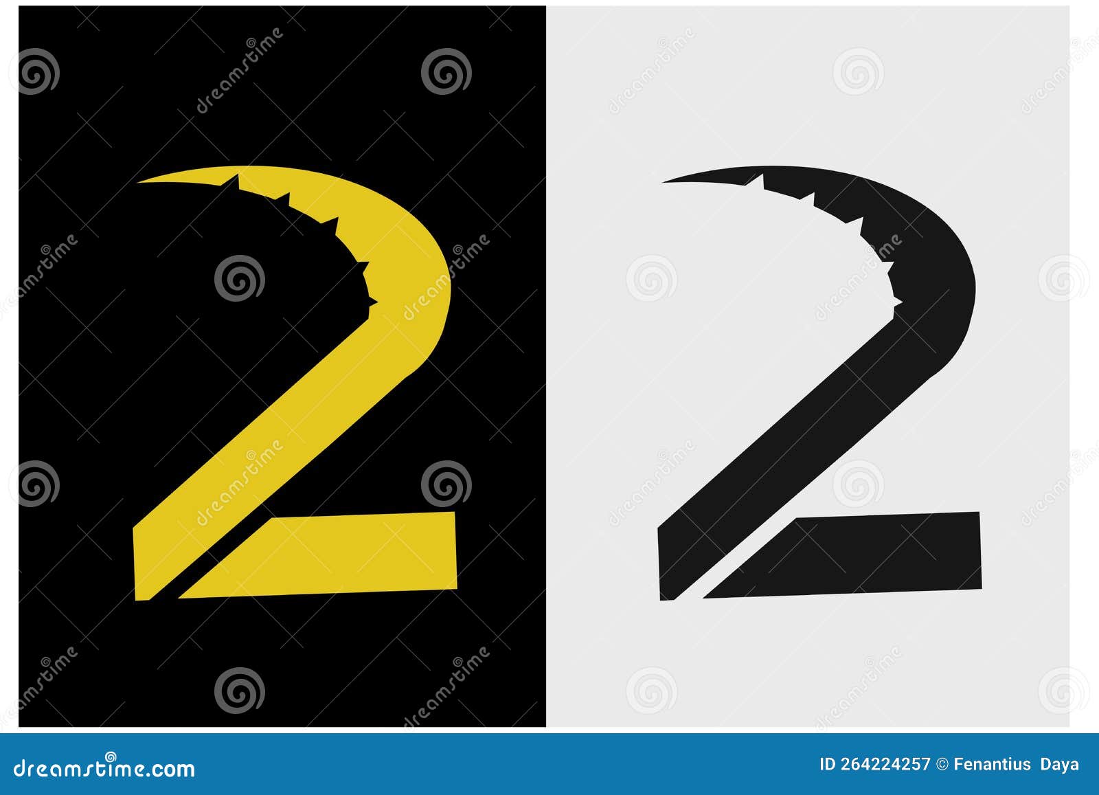 2 Number Logo. Creative Symbol Logo Design Stock Illustration ...