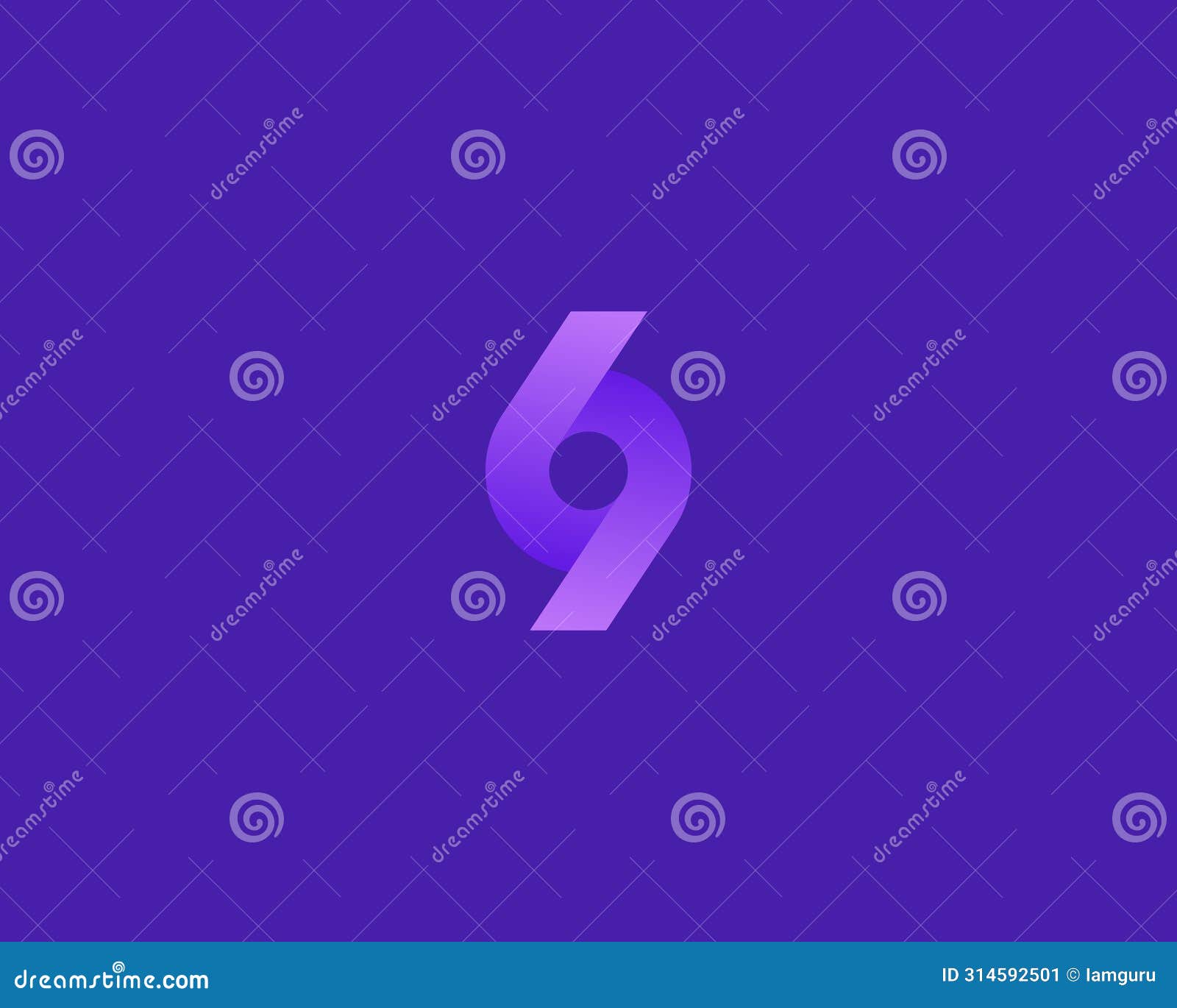 Number 69 Logo Design. Abstract Vortex Swirl Vector Sign. Stock Vector ...