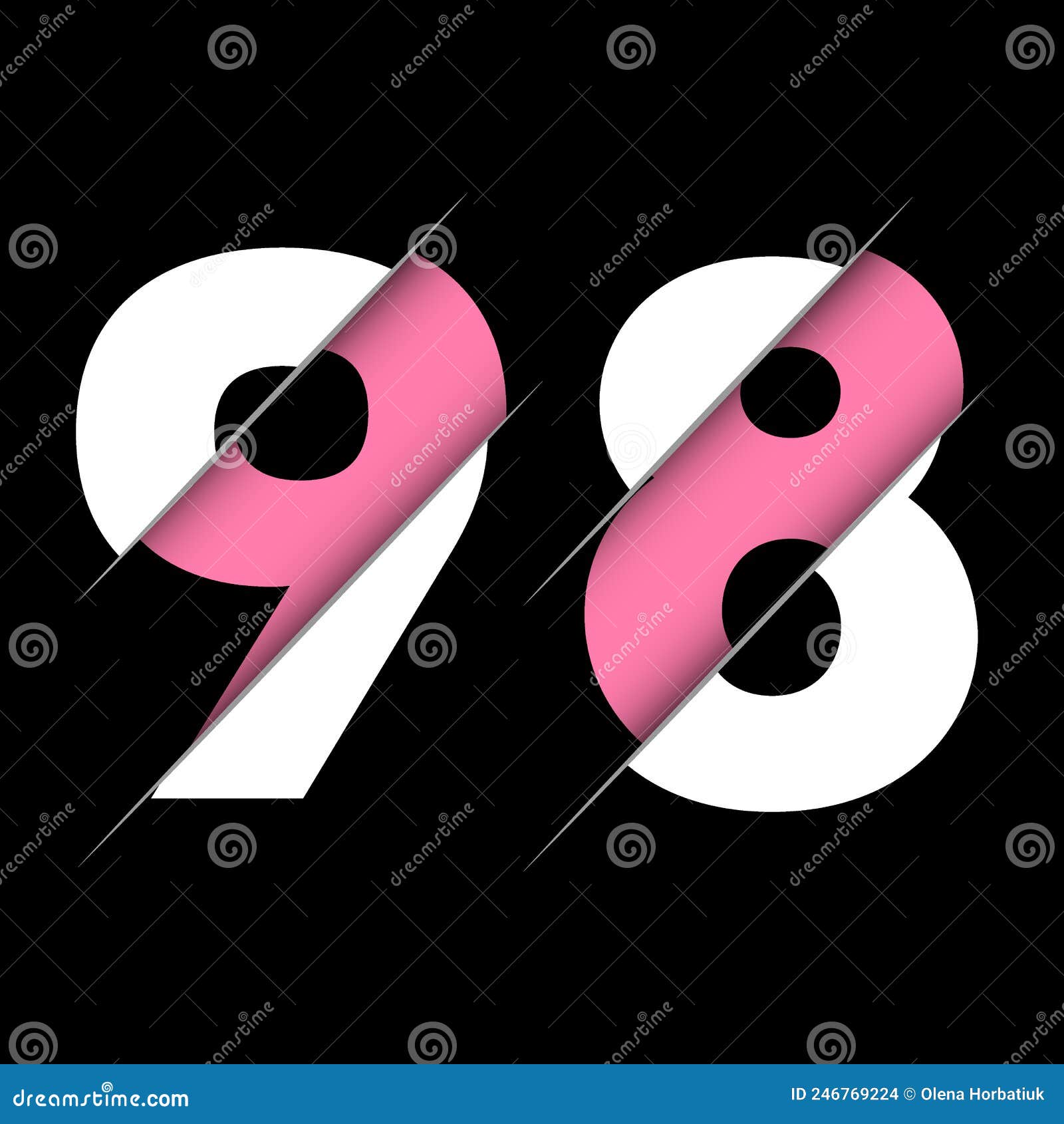 98 9 8 Number Logo Design with a Creative Cut. Creative Logo Design ...