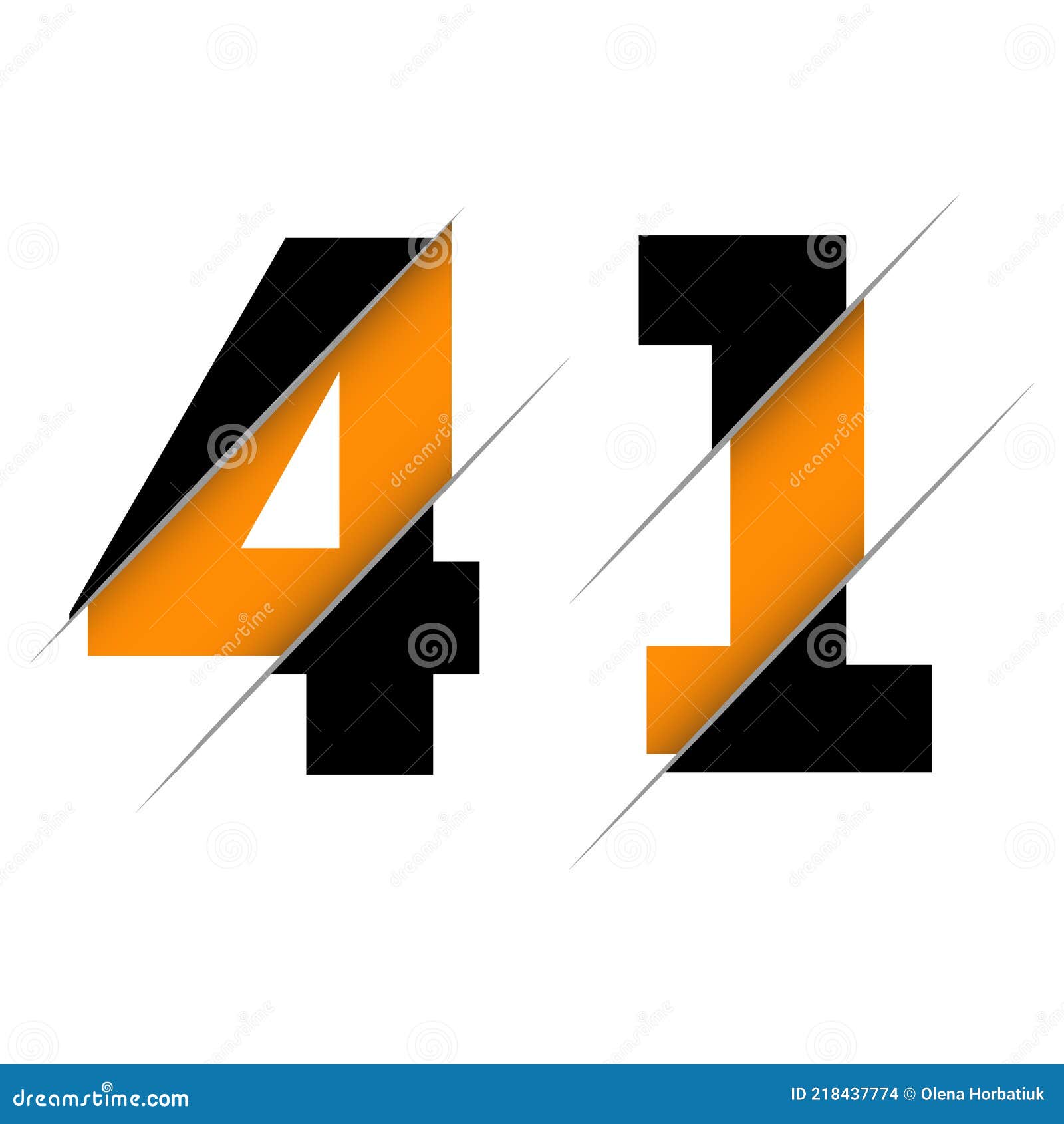 41 4 1 Number Logo Design with a Creative Cut and Black Circle ...