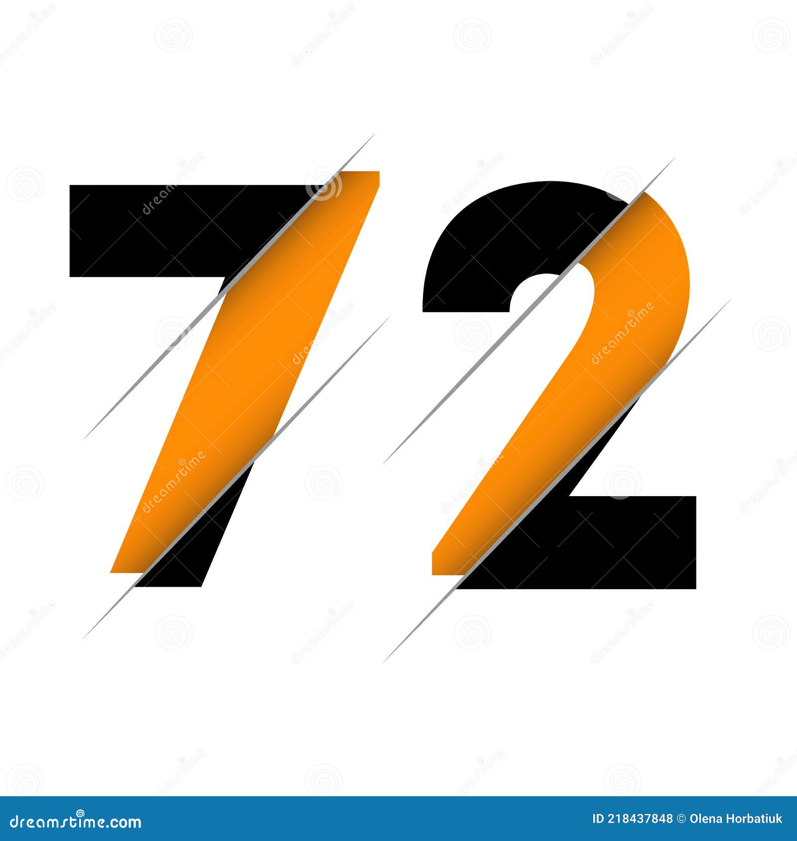 72 7 2 Number Logo Design with a Creative Cut and Black Circle ...