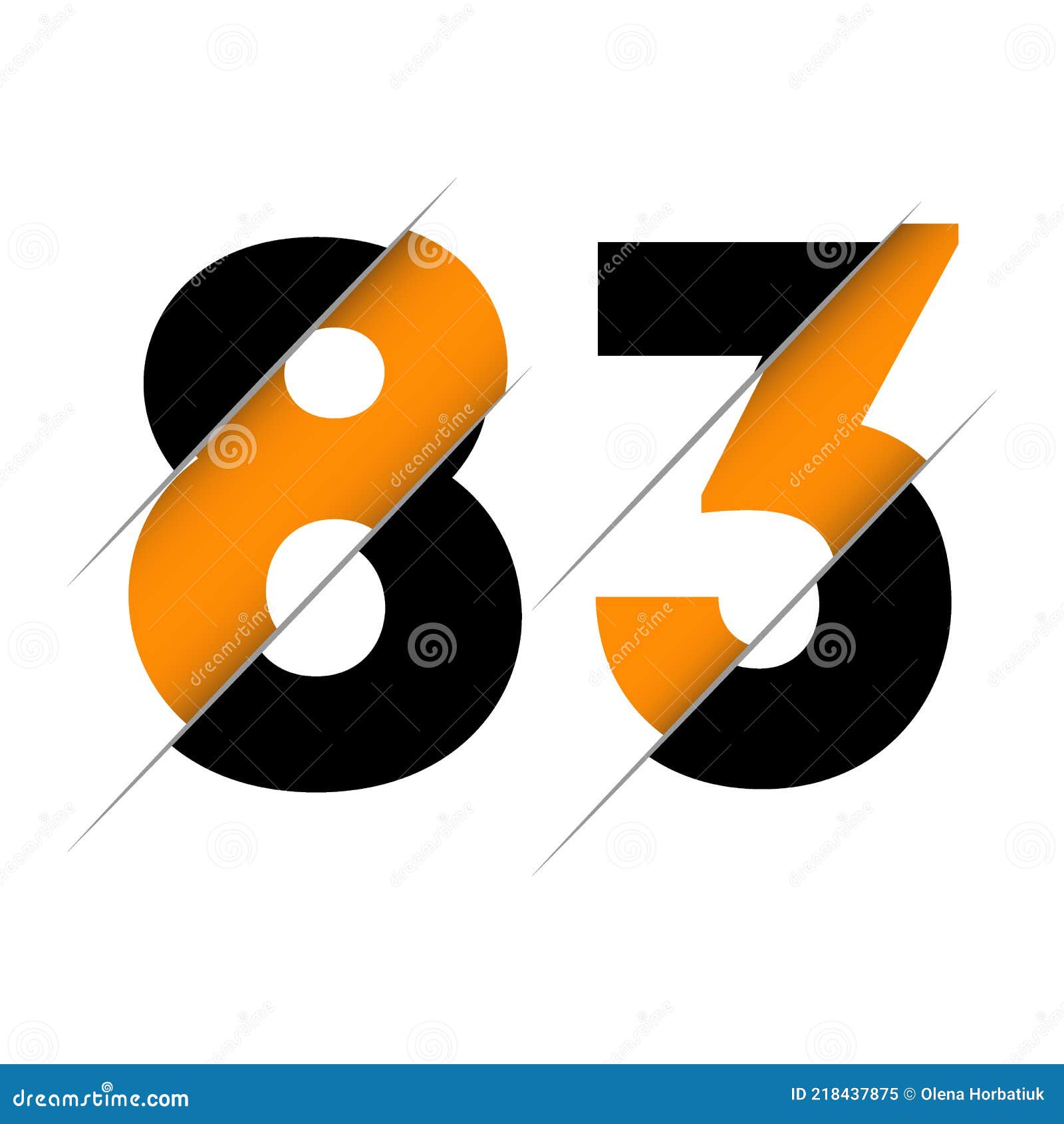 83 8 3 Number Logo Design with a Creative Cut and Black Circle ...