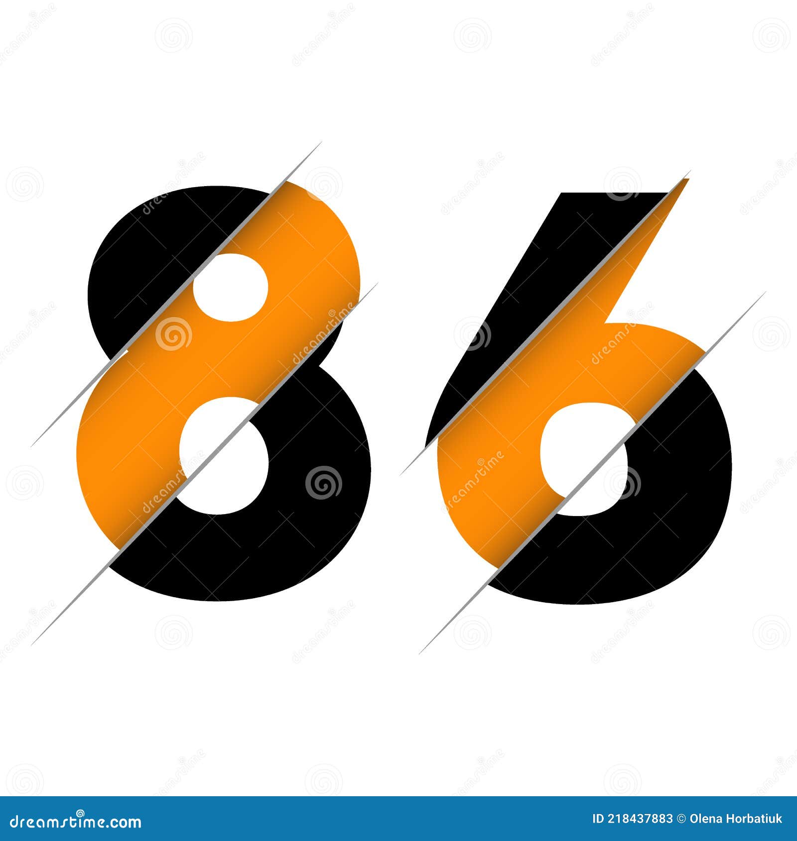 85 8 5 Number Logo Design with a Creative Cut and Black Circle ...