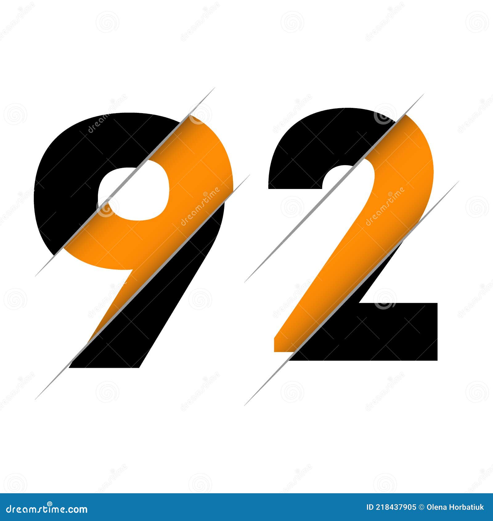 91 9 1 Number Logo Design with a Creative Cut and Black Circle ...