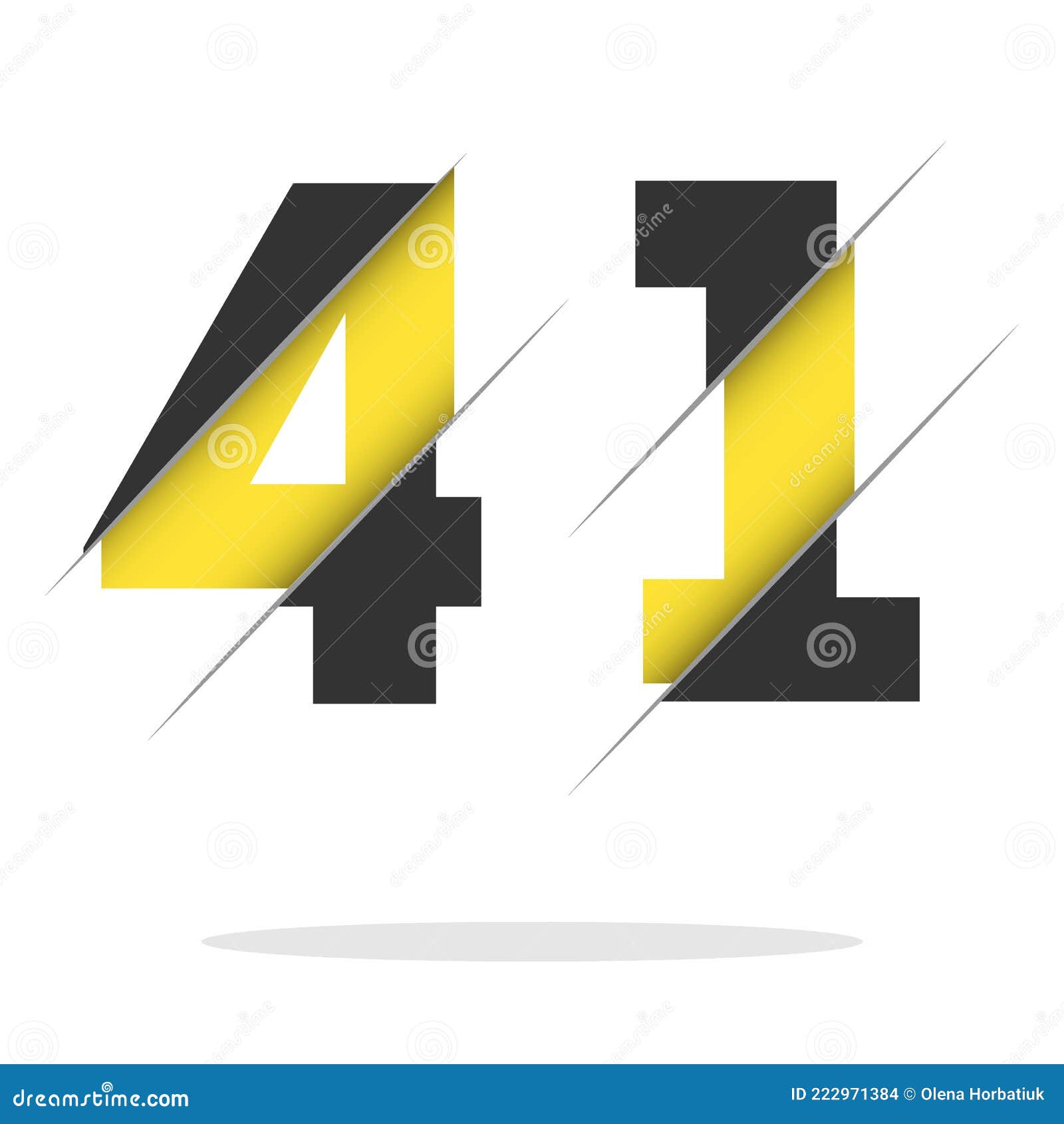 41 4 1 Number Logo Design with a Creative Cut and Black Circle ...