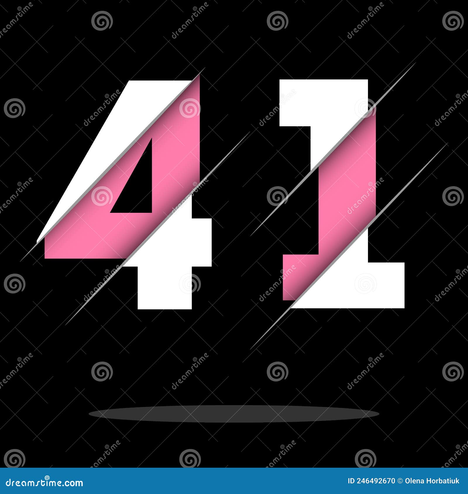 42 4 2 Number Logo Design with a Creative Cut and Black Circle ...